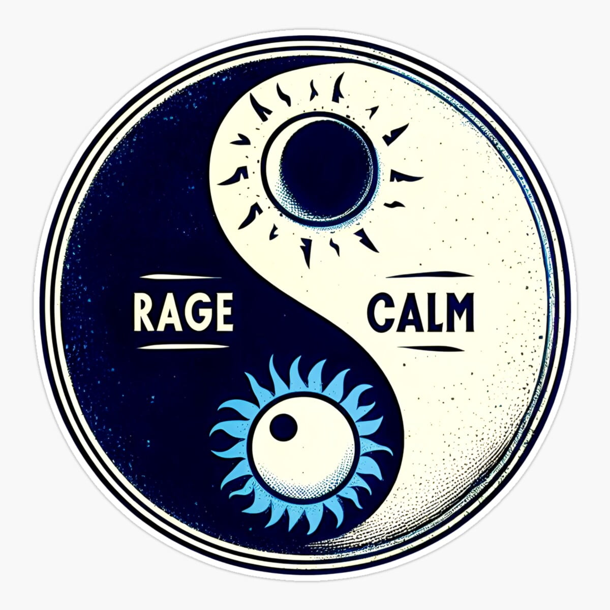 Maneki Rage Clam Ying Yang Sticker, Phone Decal Water Bottle Stickers ...