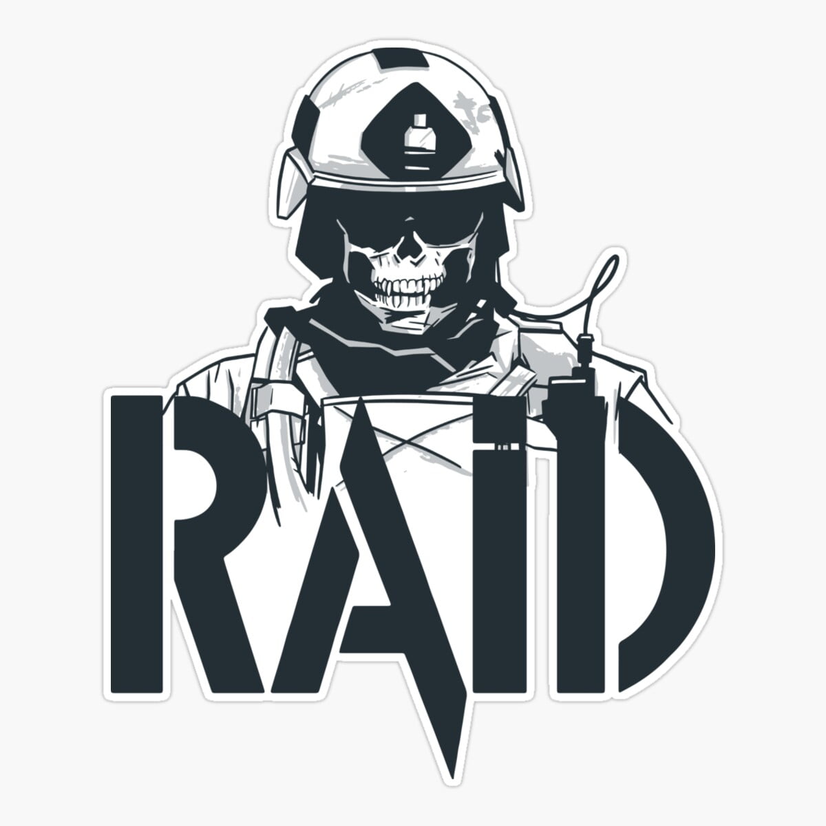 Maneki Raid Rench Police Tactical Unit Skull Er, Phone Decal Water ...