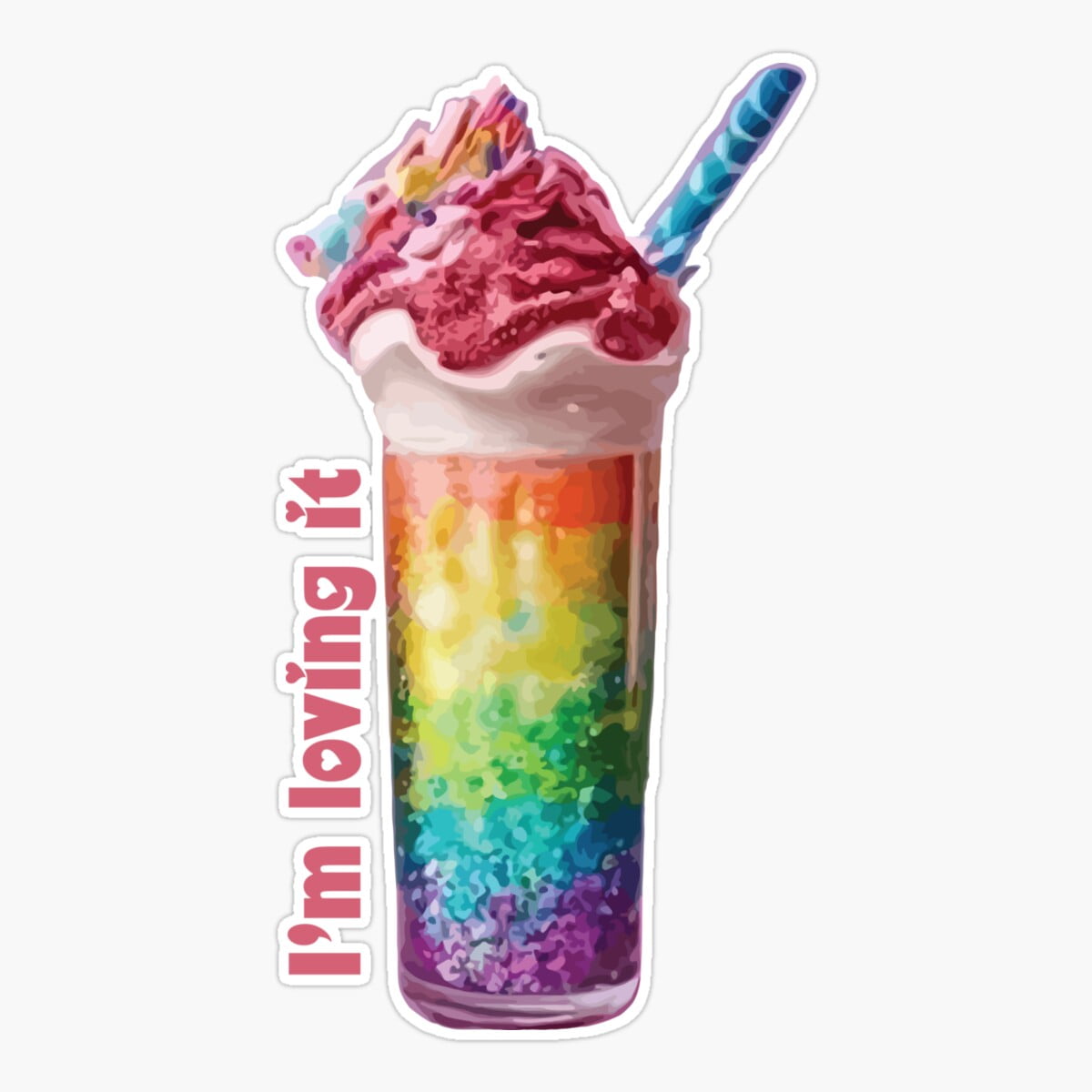 Maneki Rainbow Ice Cream Sticker, Phone Decal Water Bottle Stickers Car ...