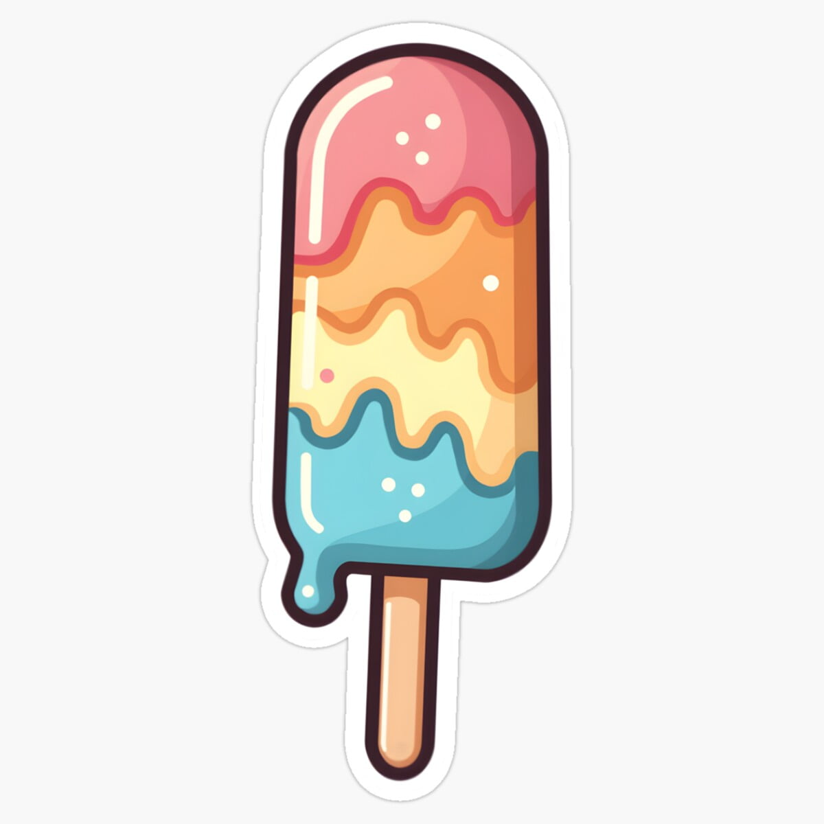 Maneki Rainbow Popsicle Melting Er Er, Phone Decal Water Bottle ...