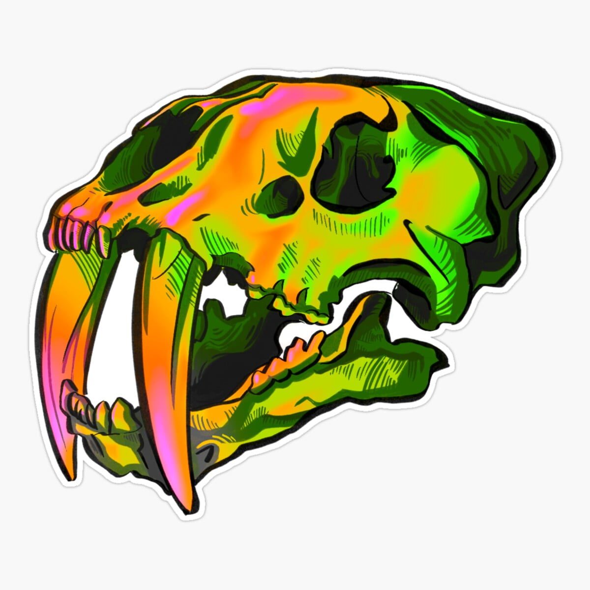 Maneki Rainbow Saber Tooth Er, Phone Decal Water Bottle Stickers Car ...