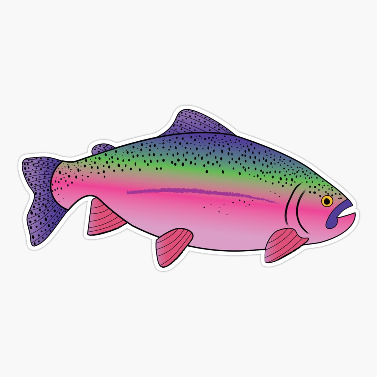 Maneki Rainbow Trout Er Colorul Er, Phone Decal Water Bottle Stickers ...