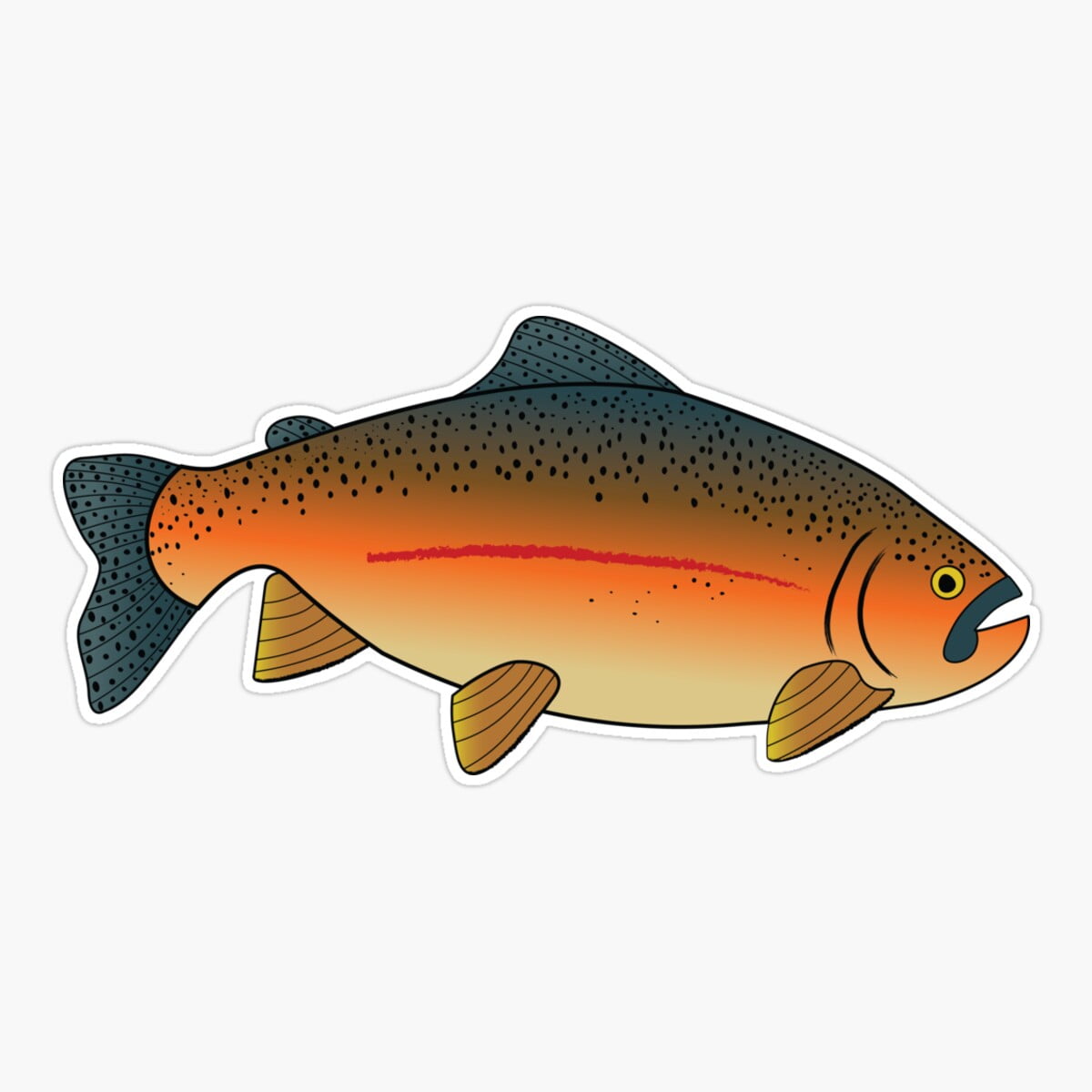 Maneki Rainbow Trout Er Orange Er, Phone Decal Water Bottle Stickers ...