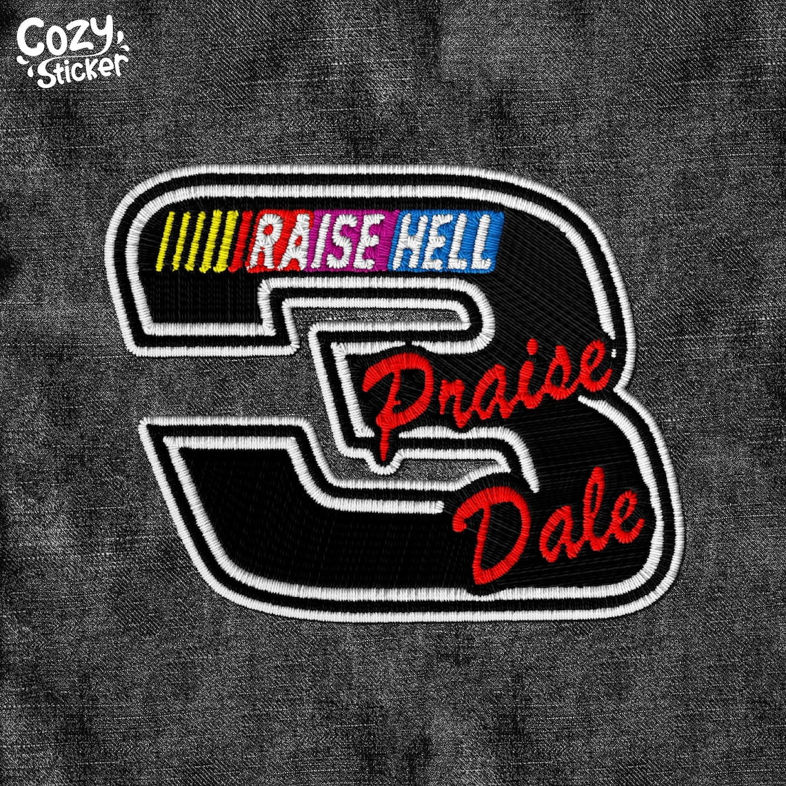Maneki Raise Hell Praise Dale 3 Patch Racing Race Funny Patches Applique For Clothes Hats ...