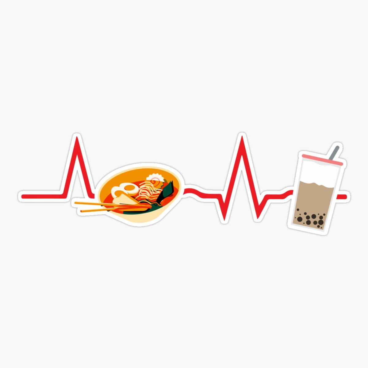 Maneki Ramen Boba Noodles Heartbeat - Bubble Tea Food Lovers Er, Phone ...
