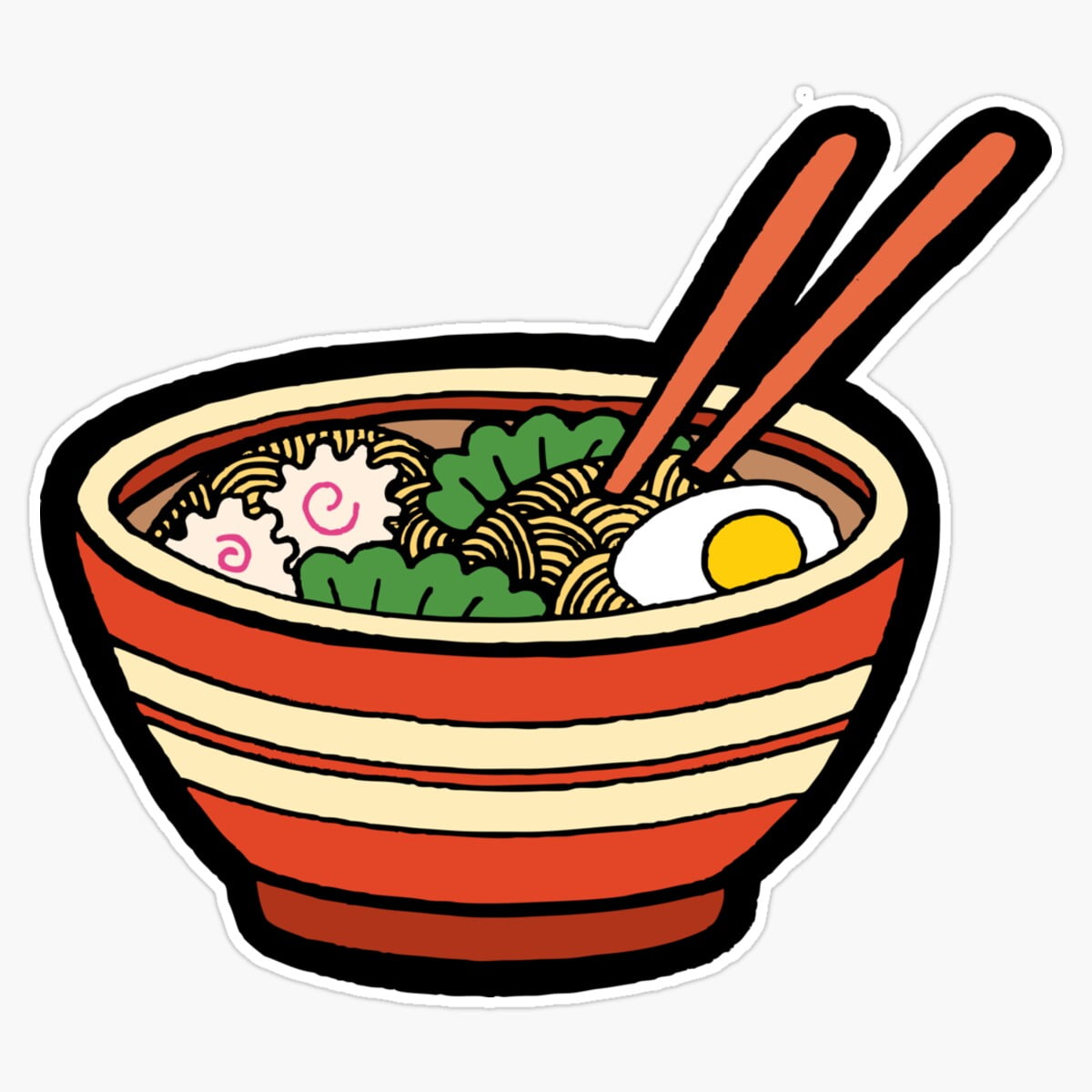 Maneki Ramen Bowl Pattern In Orange Er, Phone Decal Water Bottle ...