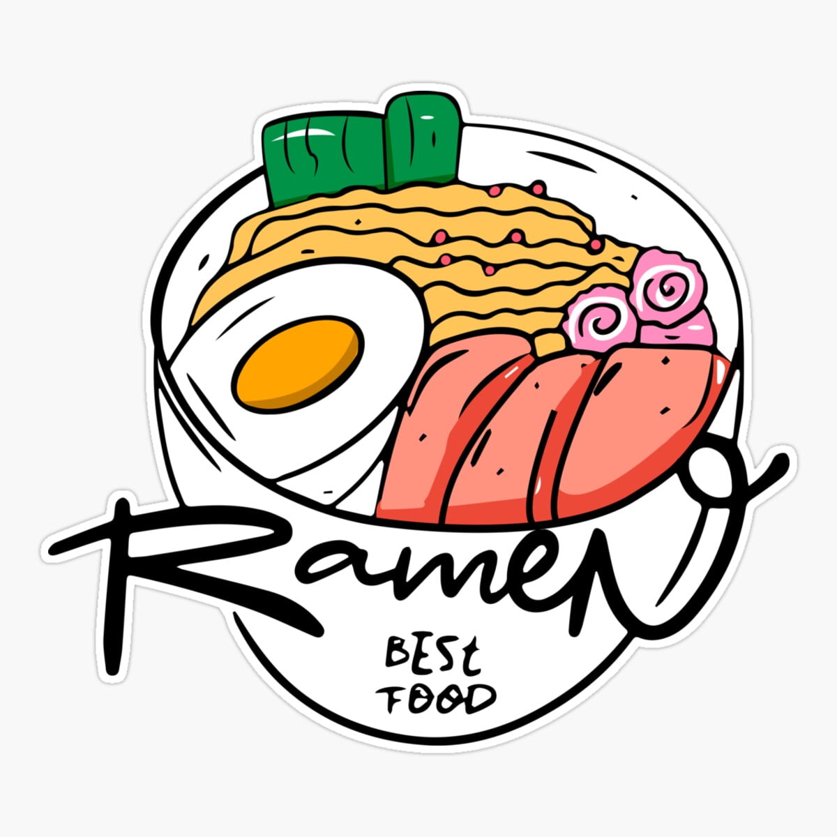 Maneki Ramen Egg Recipe Sticker, Phone Decal Water Bottle Stickers Car ...