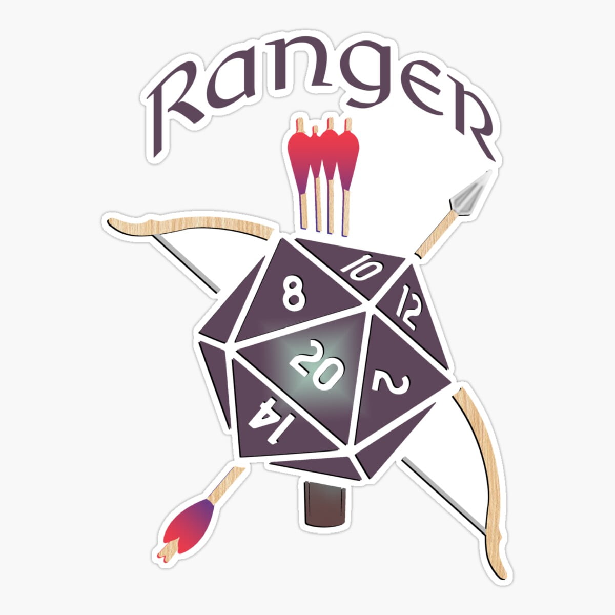 Maneki Ranger D20 Bow And Arrow, Role Playing, Tabletop Gaming, D&D ...