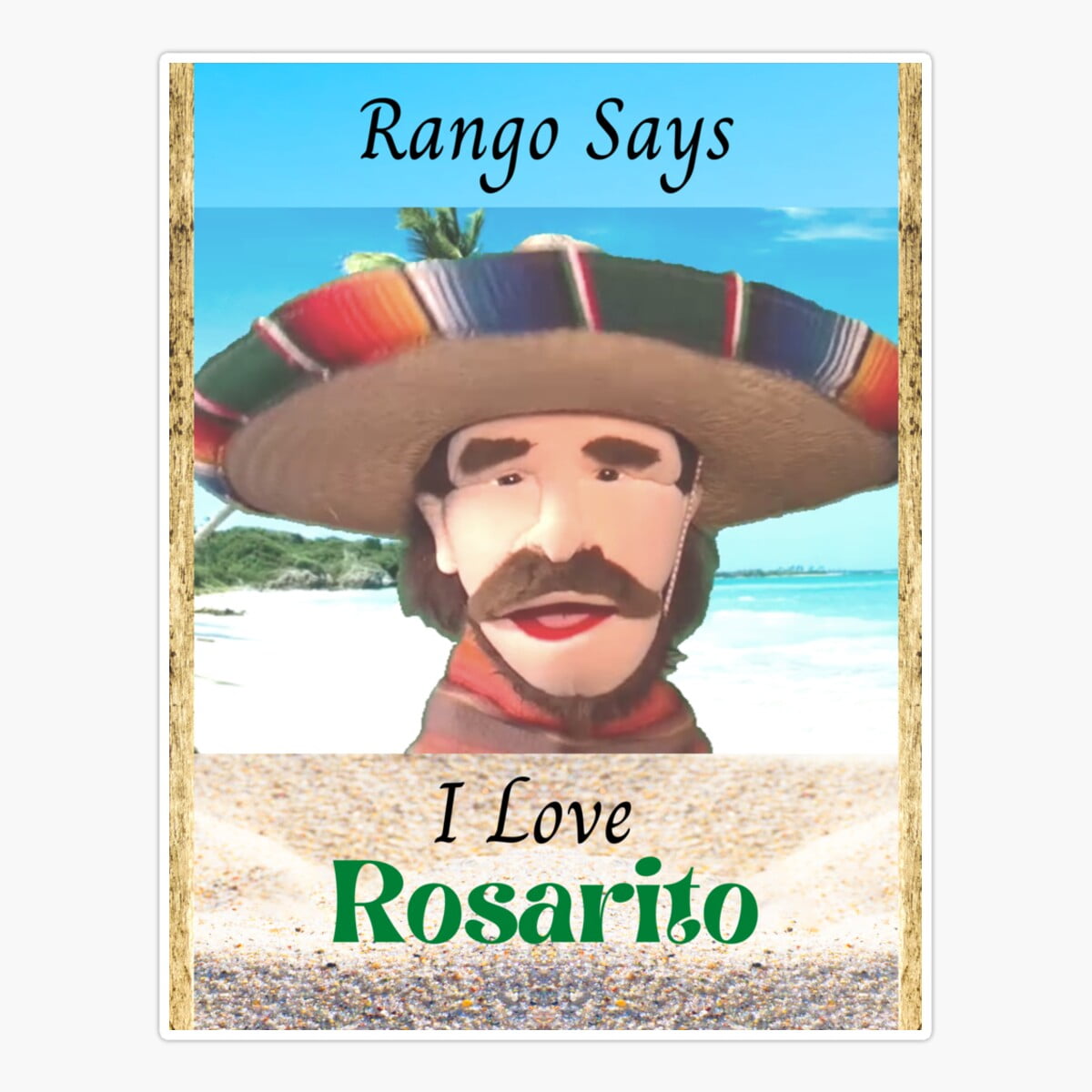 Maneki Rango Says I Love Rosarito' By Portland Puppets Sticker, Phone ...