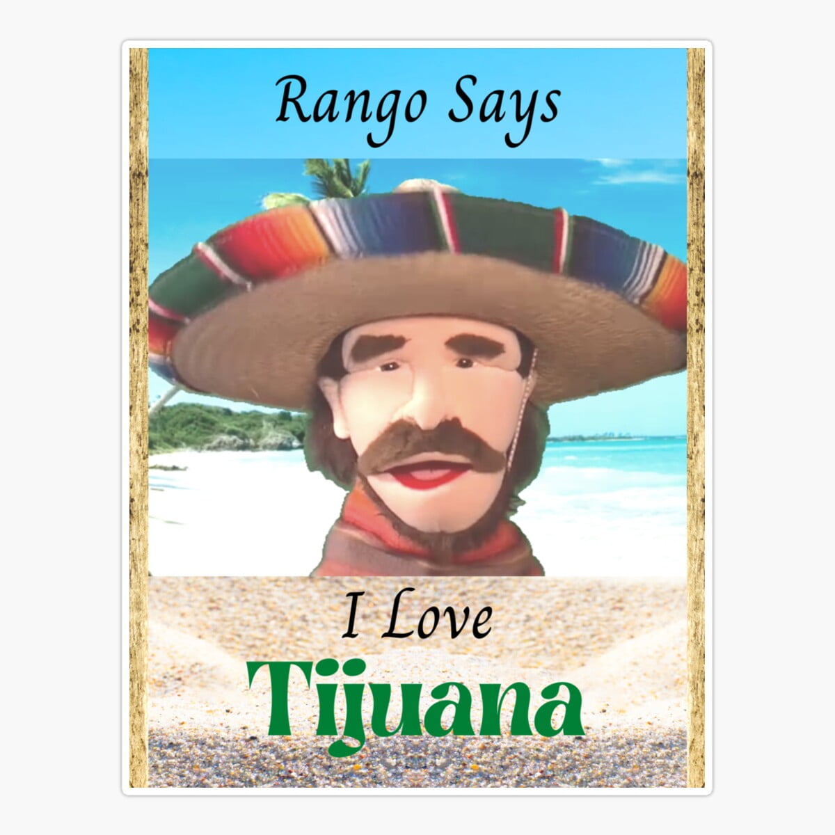 Maneki Rango Says I Love Tijuana' Mexico By Portland Puppets Sticker ...