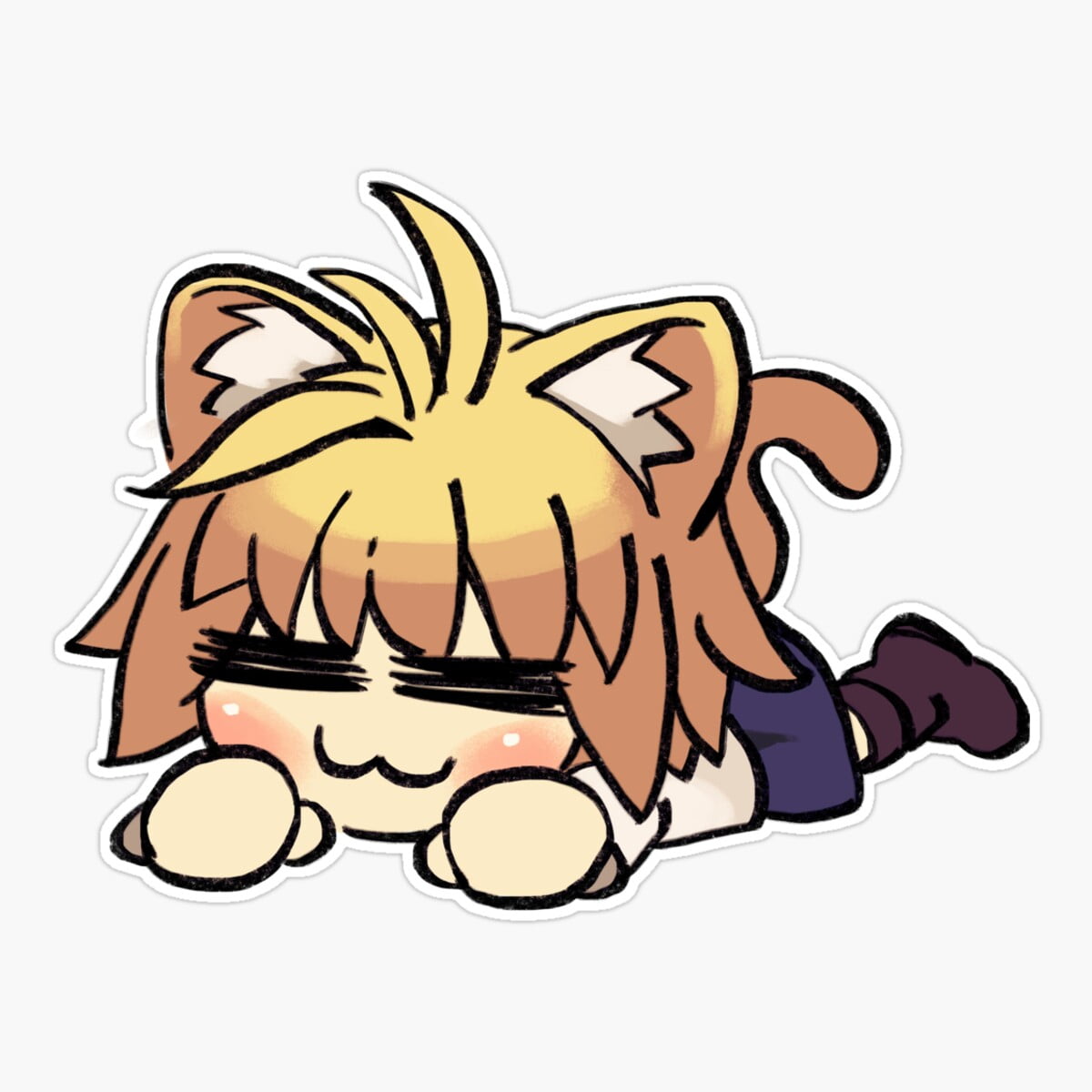 Maneki Ransroom Draws Neco Arc Cat Nap / Tsukihime Sticker, Phone Decal ...