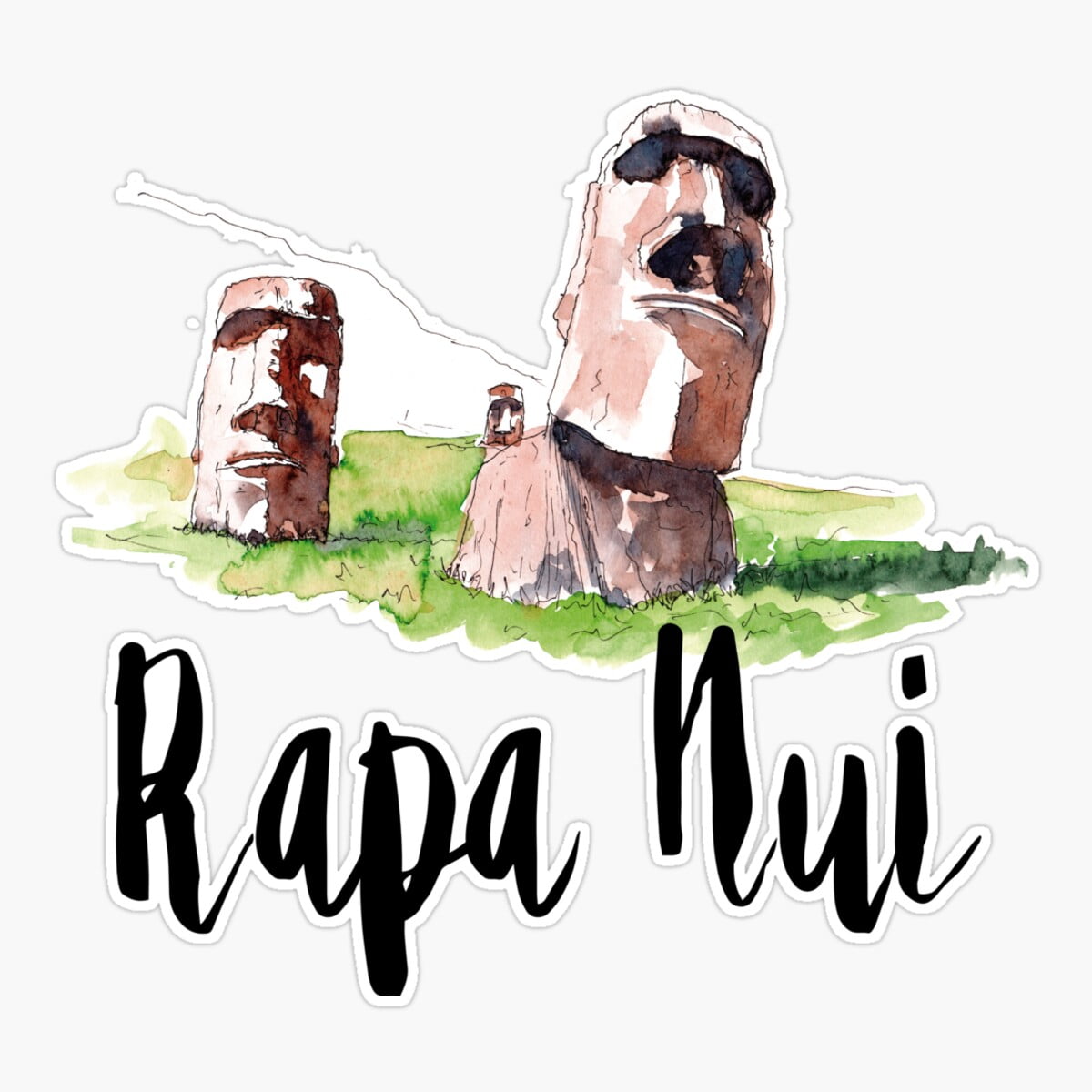 Maneki Rapa Nui Sticker, Phone Decal Water Bottle Stickers Car Decals ...