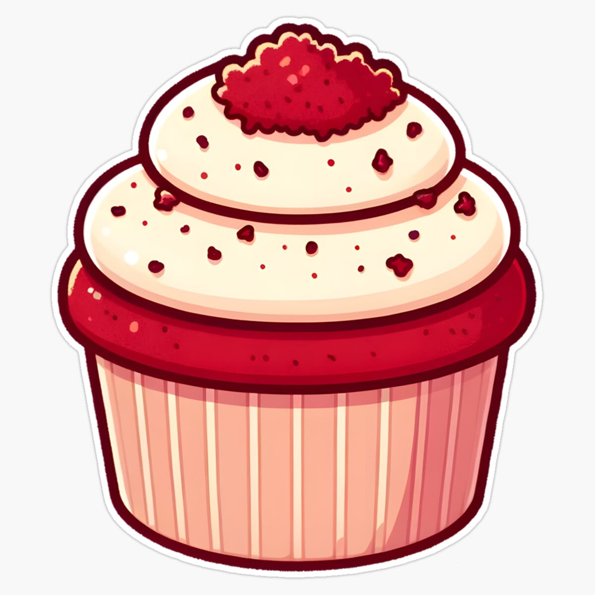 Maneki Raspberry Cupcake With Red Sprinkles Er, Phone Decal Water ...