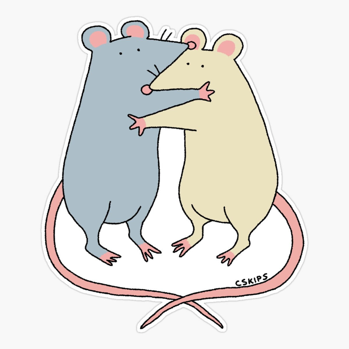 Maneki Rat Hug Sticker, Phone Decal Water Bottle Stickers Car Decals ...