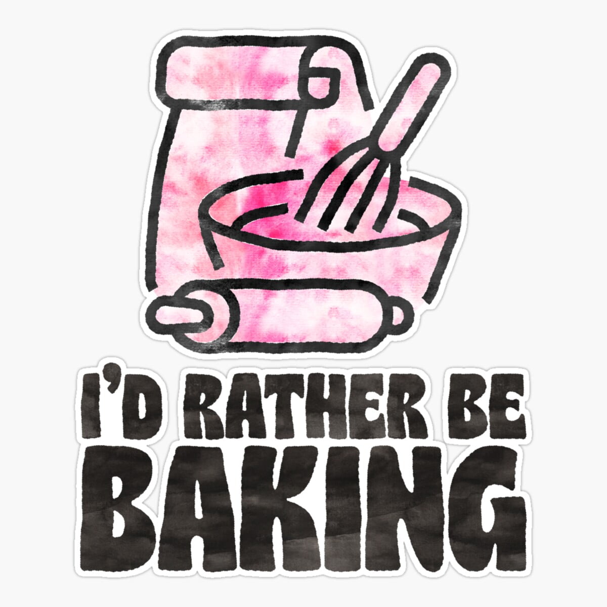 Maneki Rather Be Baking Cook Che Cooking Sticker, Phone Decal Water ...