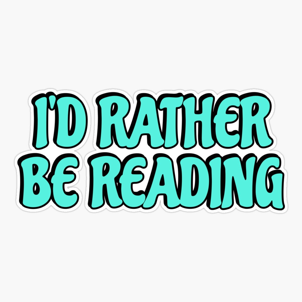 Maneki Rather Be Reading Sticker, Phone Decal Water Bottle Stickers Car ...