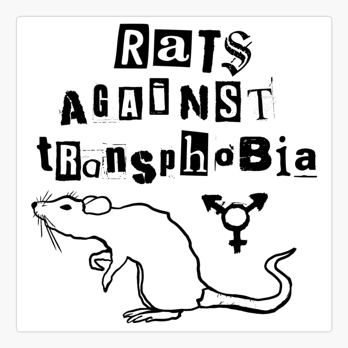 Maneki Rats Against Transphobia! Sticker, Phone Decal Water Bottle ...