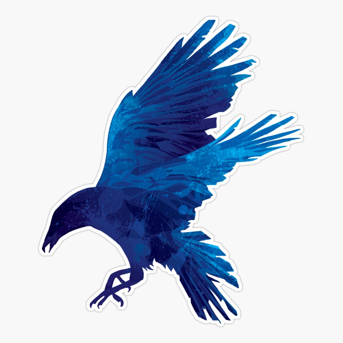 Maneki Raven Blue Painting Er, Phone Decal Water Bottle Stickers Car ...