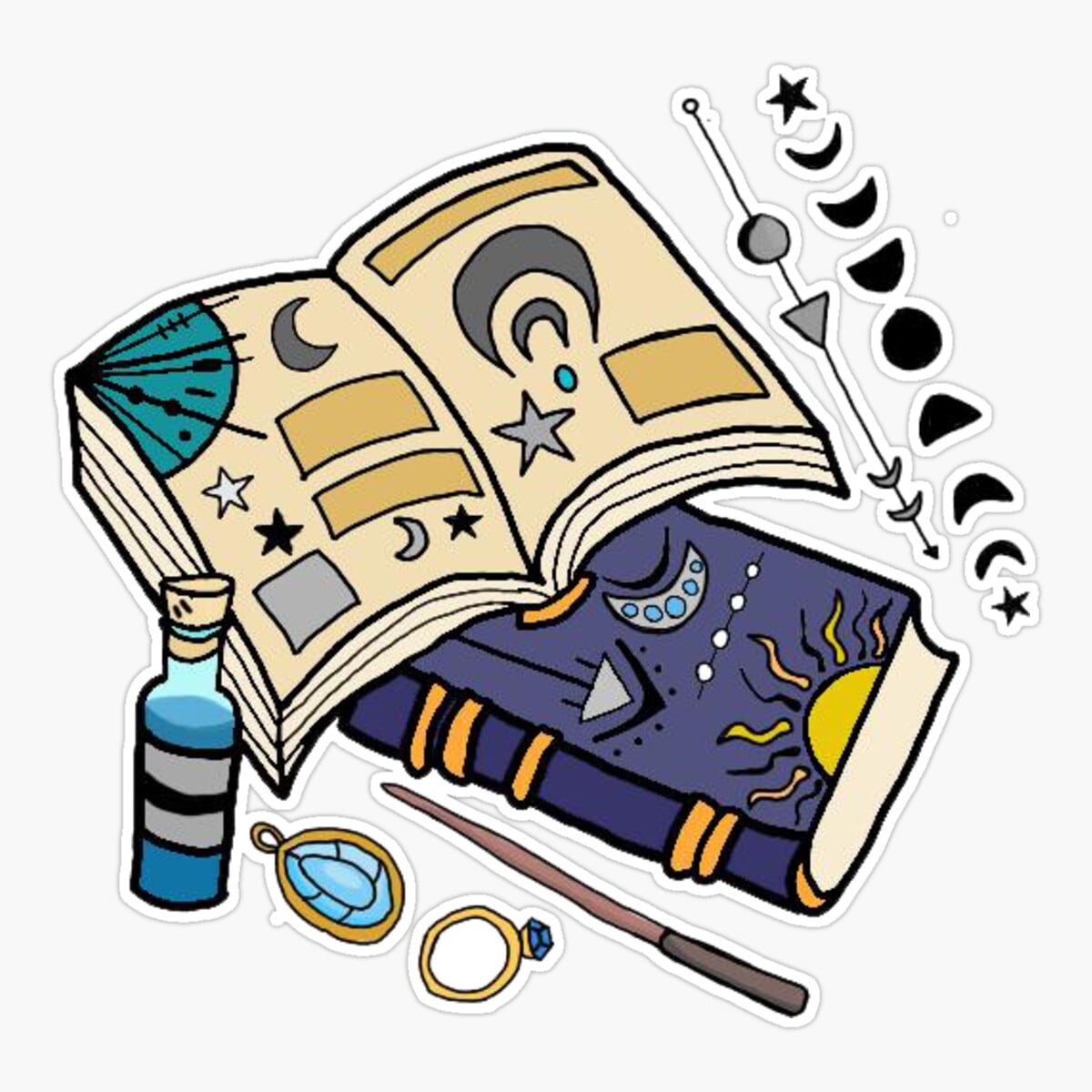 Maneki Raven Claw Witch Aesthetic Sticker, Phone Decal Water Bottle ...