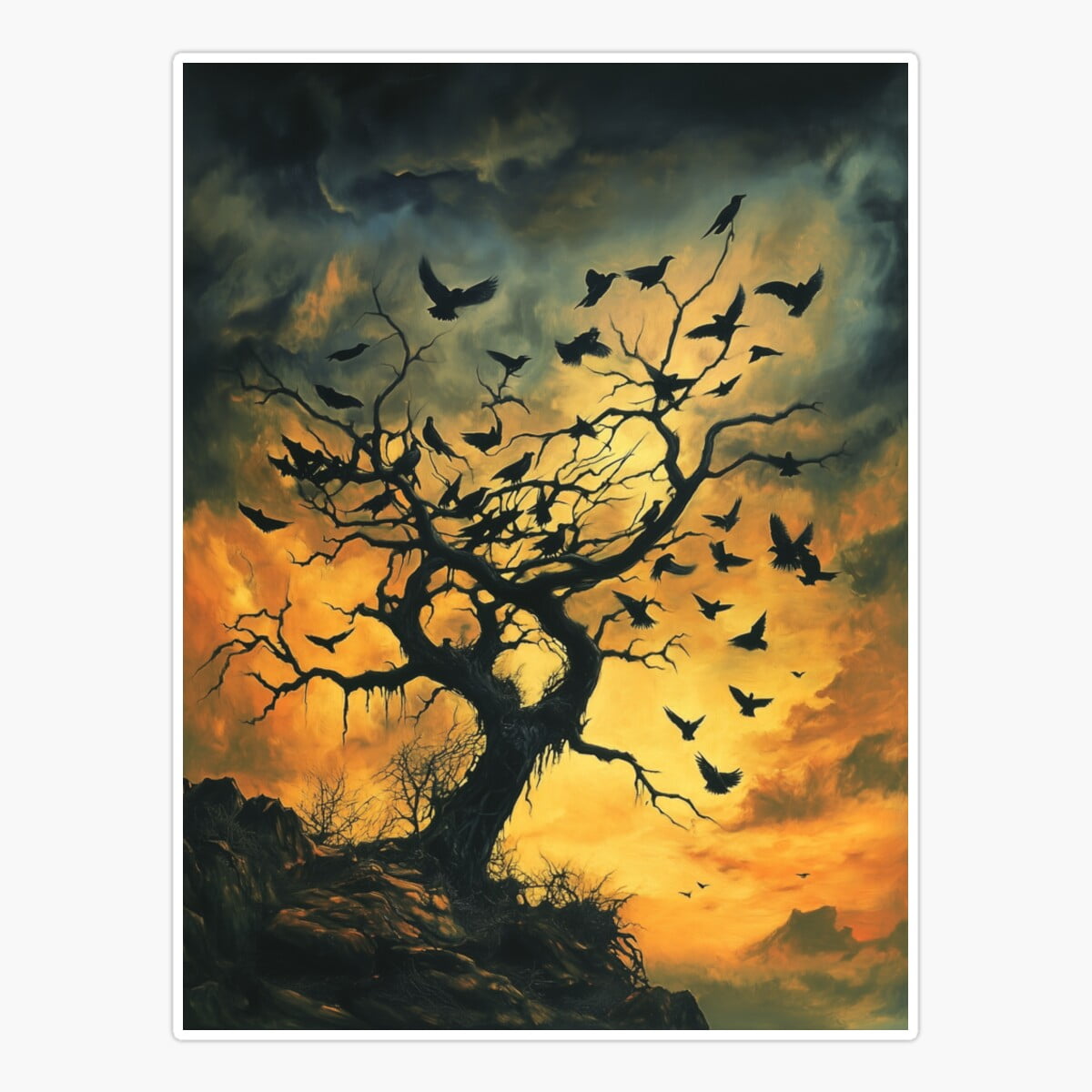 Maneki Raven Coven Sticker, Phone Decal Water Bottle Stickers Car ...