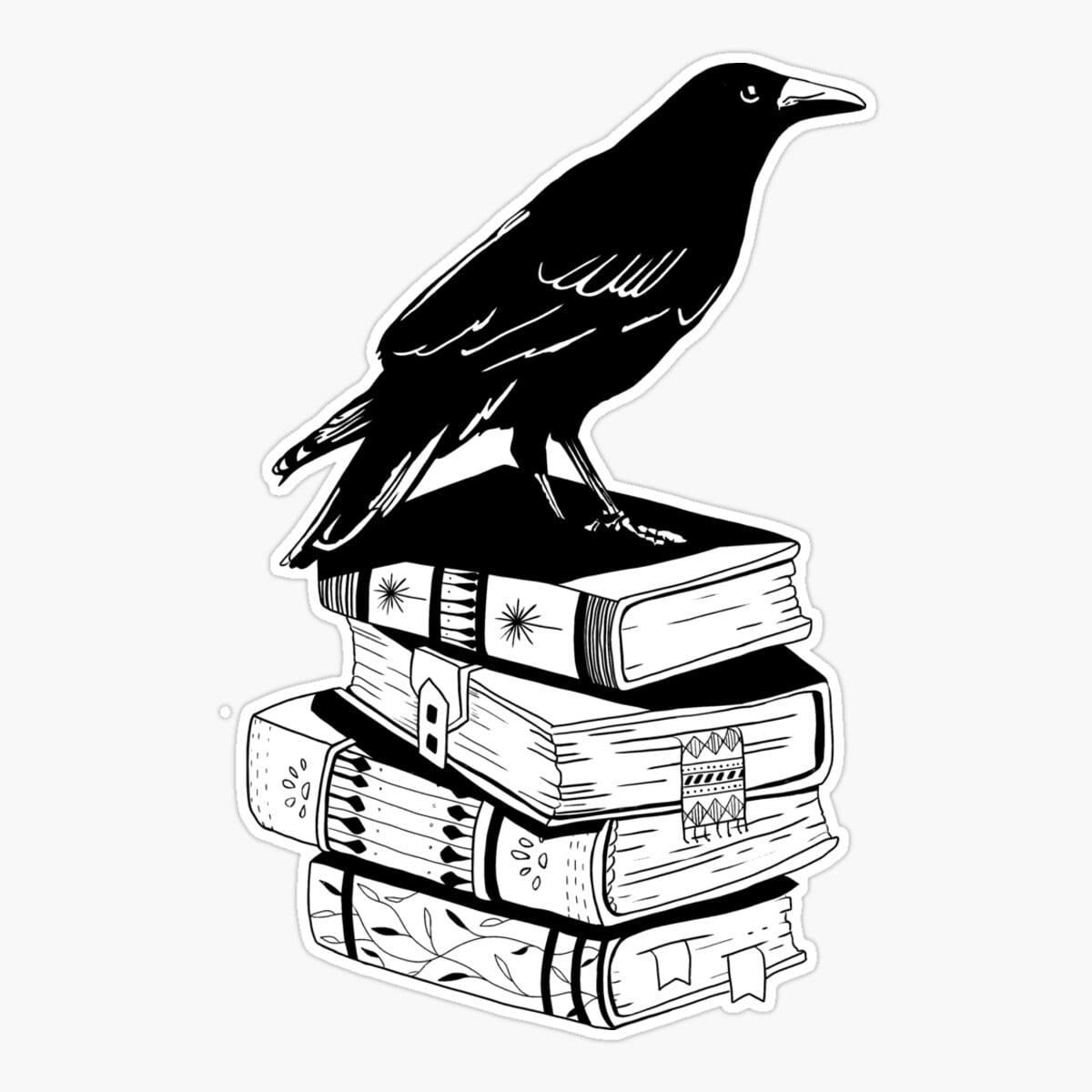Maneki Ravens Love Books Too Sticker, Phone Decal Water Bottle Stickers ...