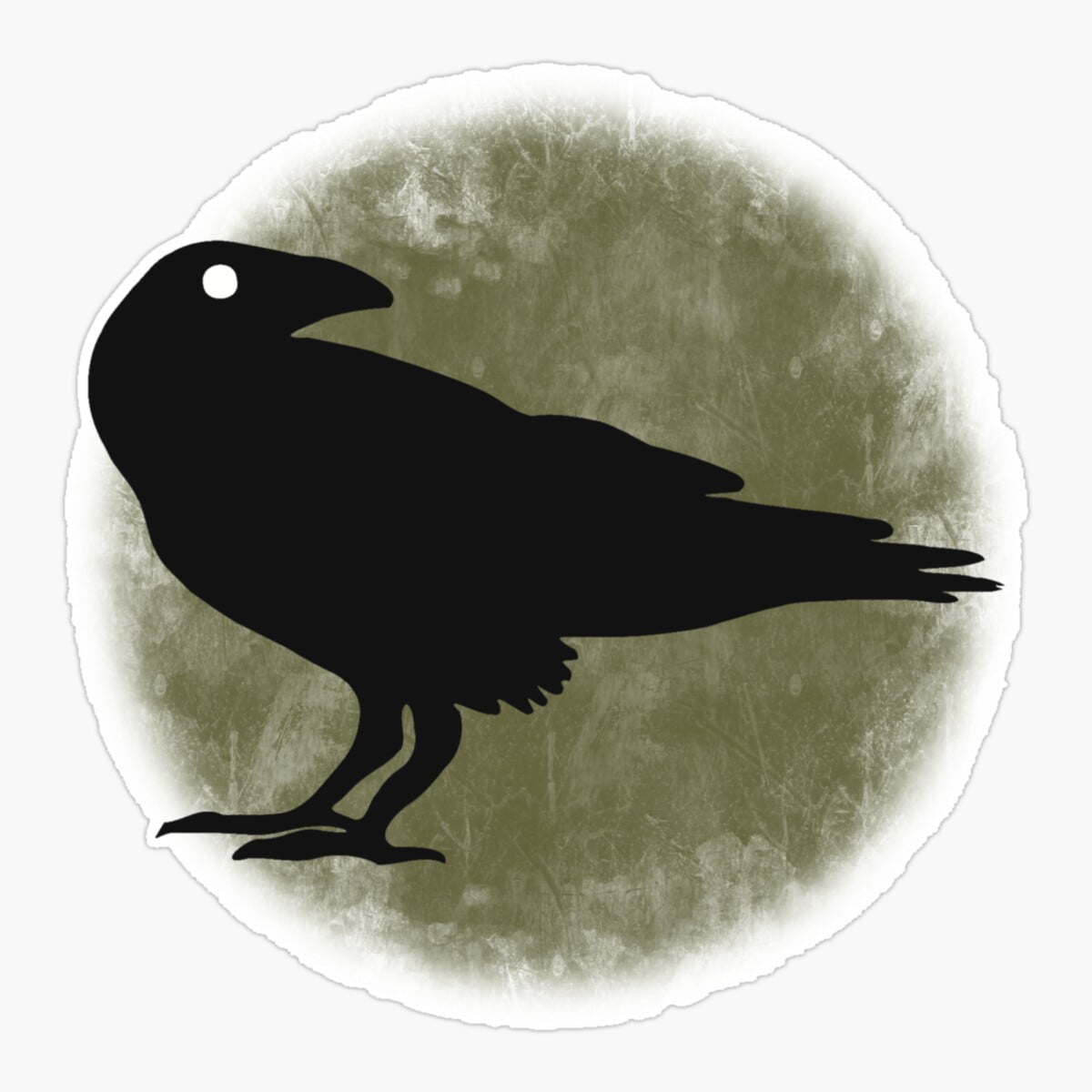 Maneki Ravens On Branches-Green Sticker, Phone Decal Water Bottle ...