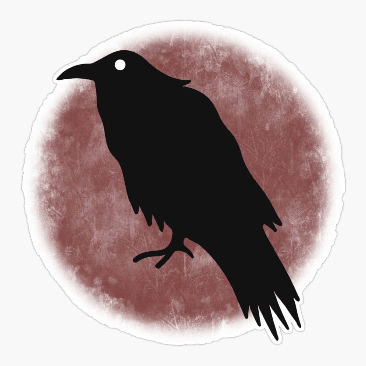 Maneki Ravens On Branches-Red Sticker, Phone Decal Water Bottle ...