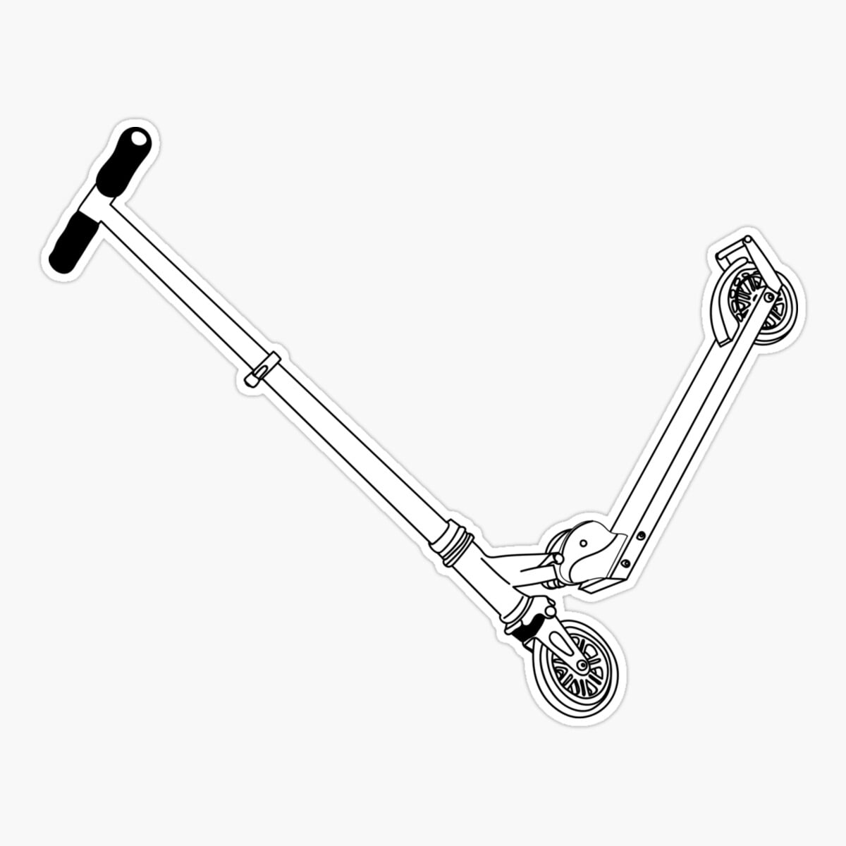 Maneki Razor Scooter Scooting Along Sticker, Phone Decal Water Bottle ...