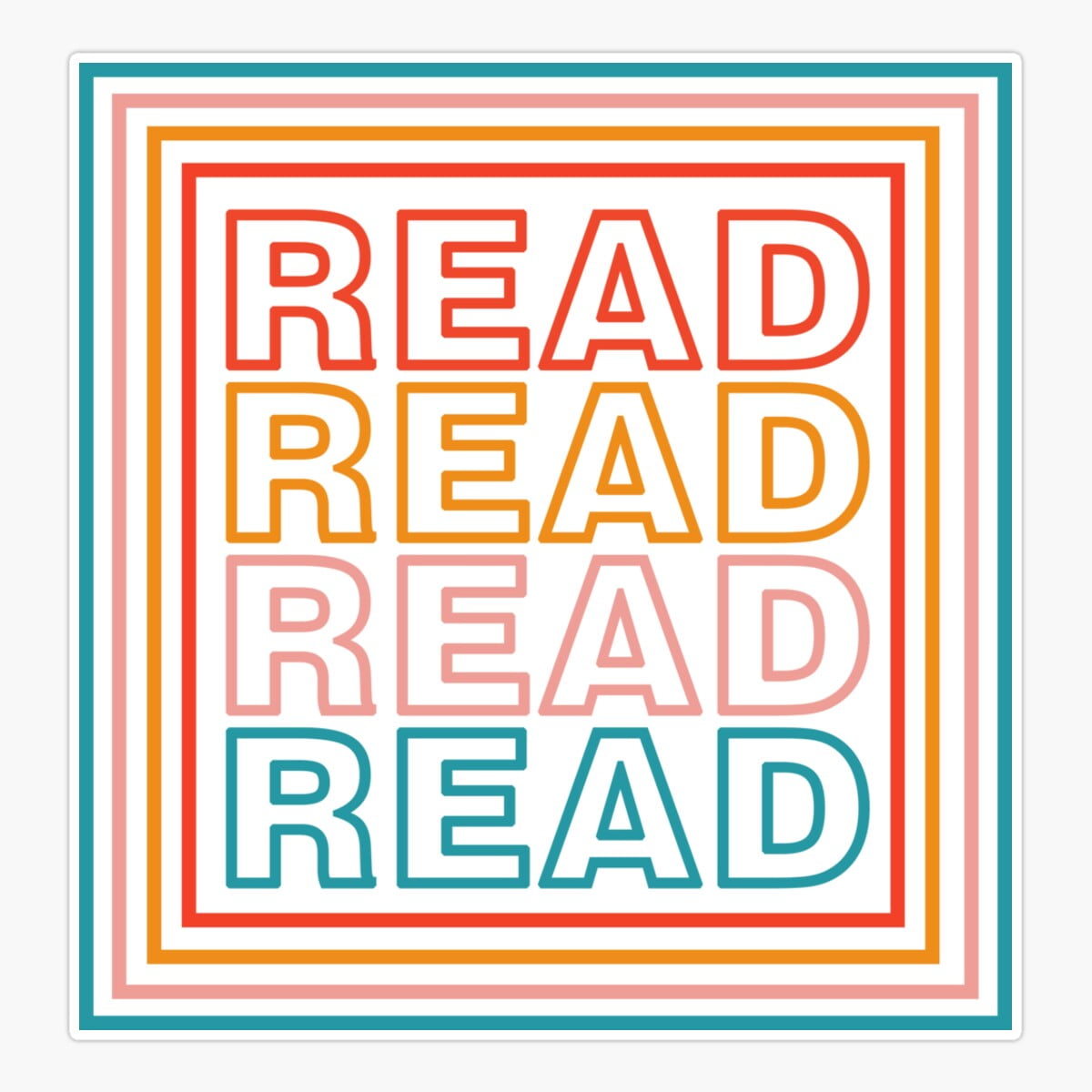 Maneki Read Read Read Read Sticker, Phone Decal Water Bottle Stickers ...