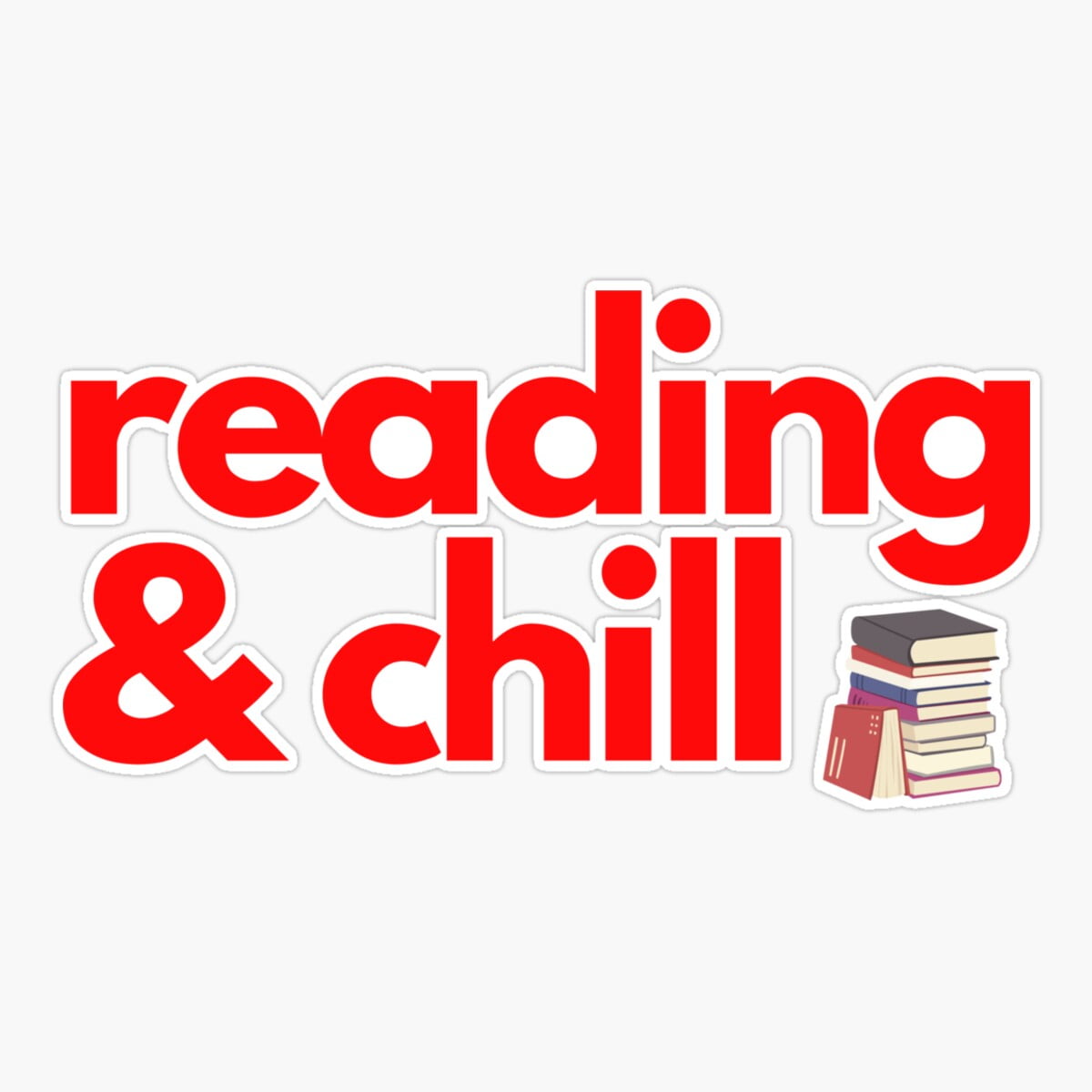 Maneki Reading And Chill Or Reading Lovers Sticker, Phone Decal Water ...