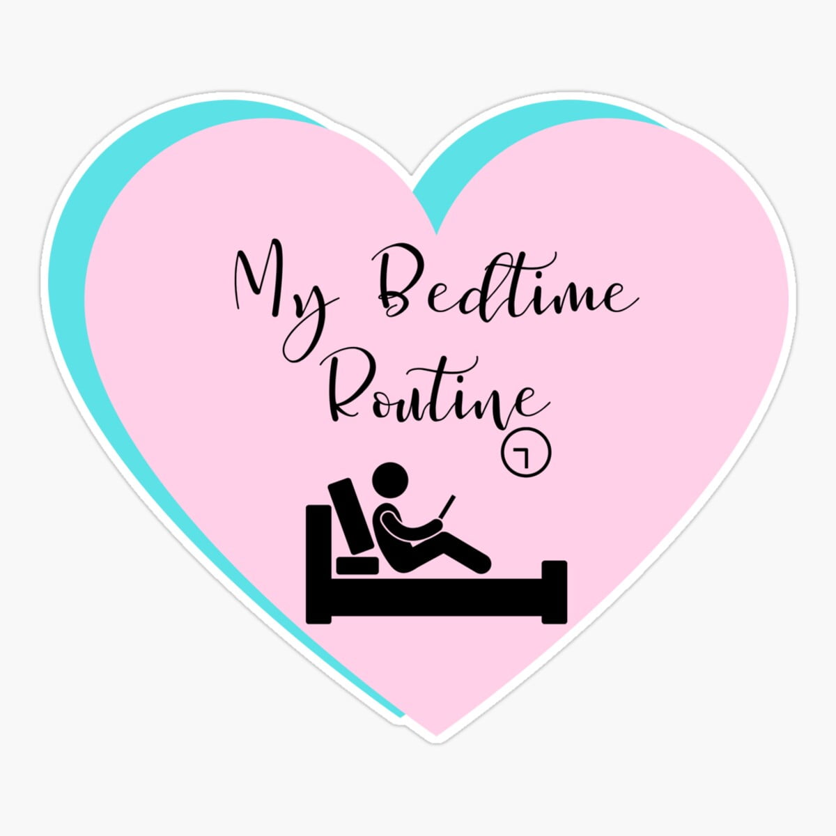 Maneki Reading Art |My Bedtime Routine -Reading In Bed Sticker, Phone ...