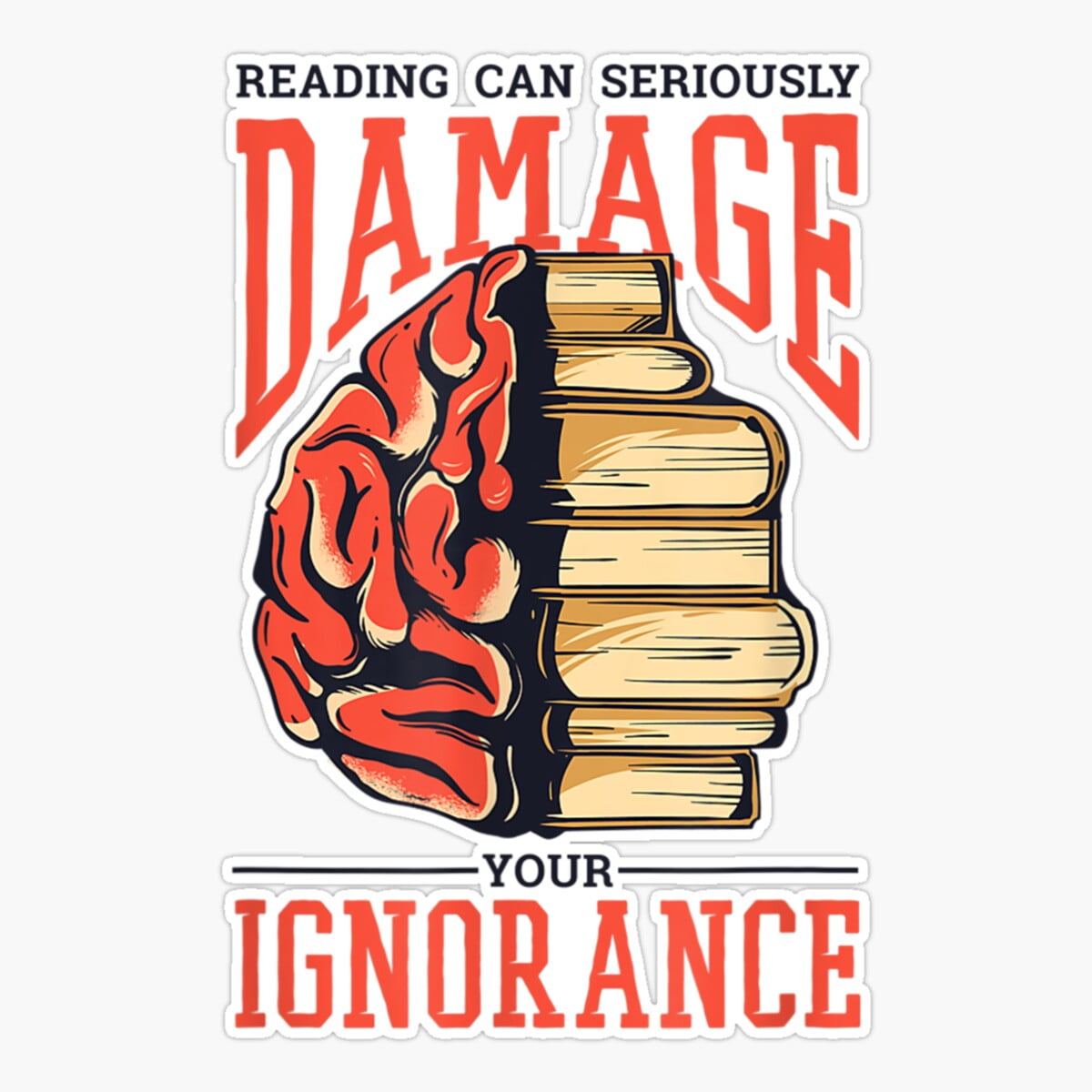 Maneki Reading Can Seriously Damage Your Ignorance Sticker, Phone Decal ...