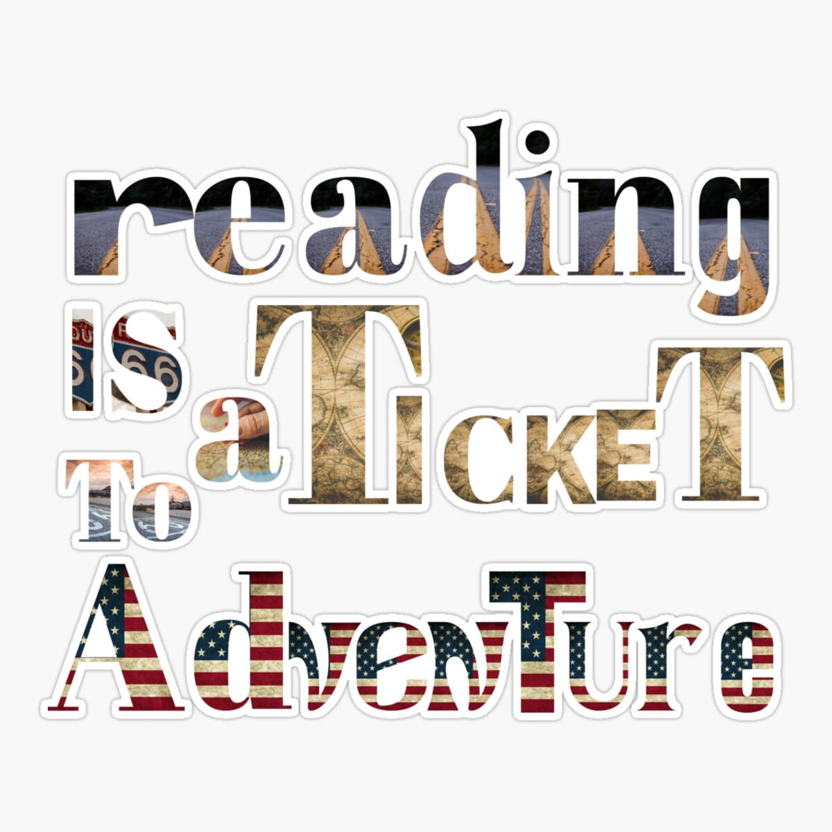 Maneki Reading Is A Ticket To Adventure Reading Sticker, Phone Decal ...