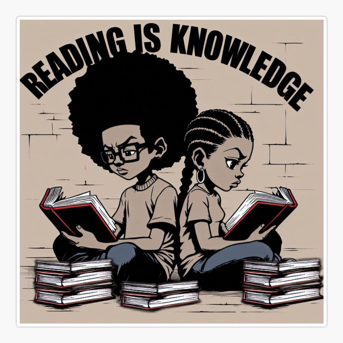 Maneki Reading Is Knowledge! Sticker, Phone Decal Water Bottle Stickers ...