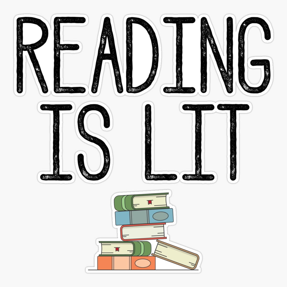 Maneki Reading Is Lit - Book Lovers Sticker, Phone Decal Water Bottle ...