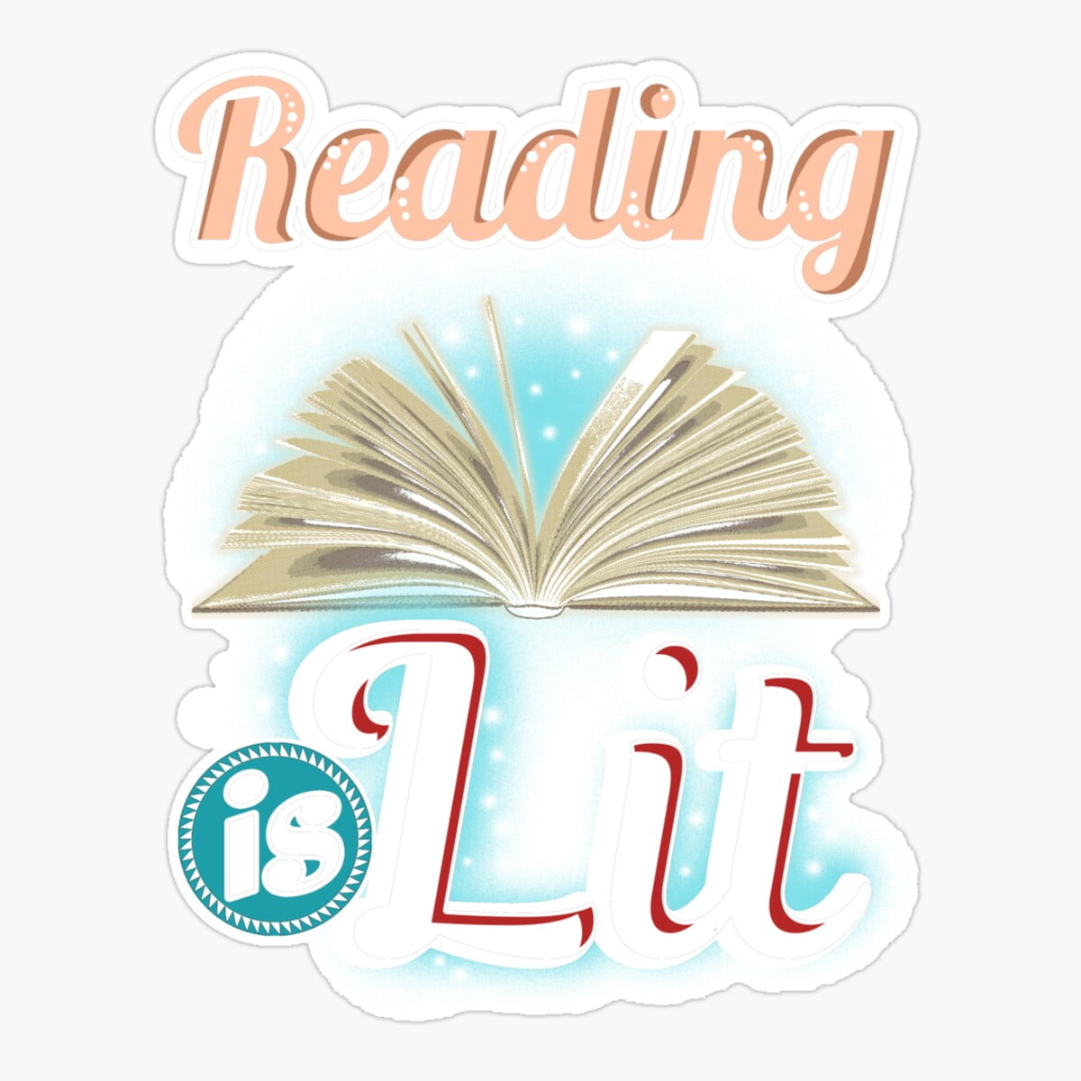 Maneki Reading Is Lit Unny Reader Sticker, Phone Decal Water Bottle ...