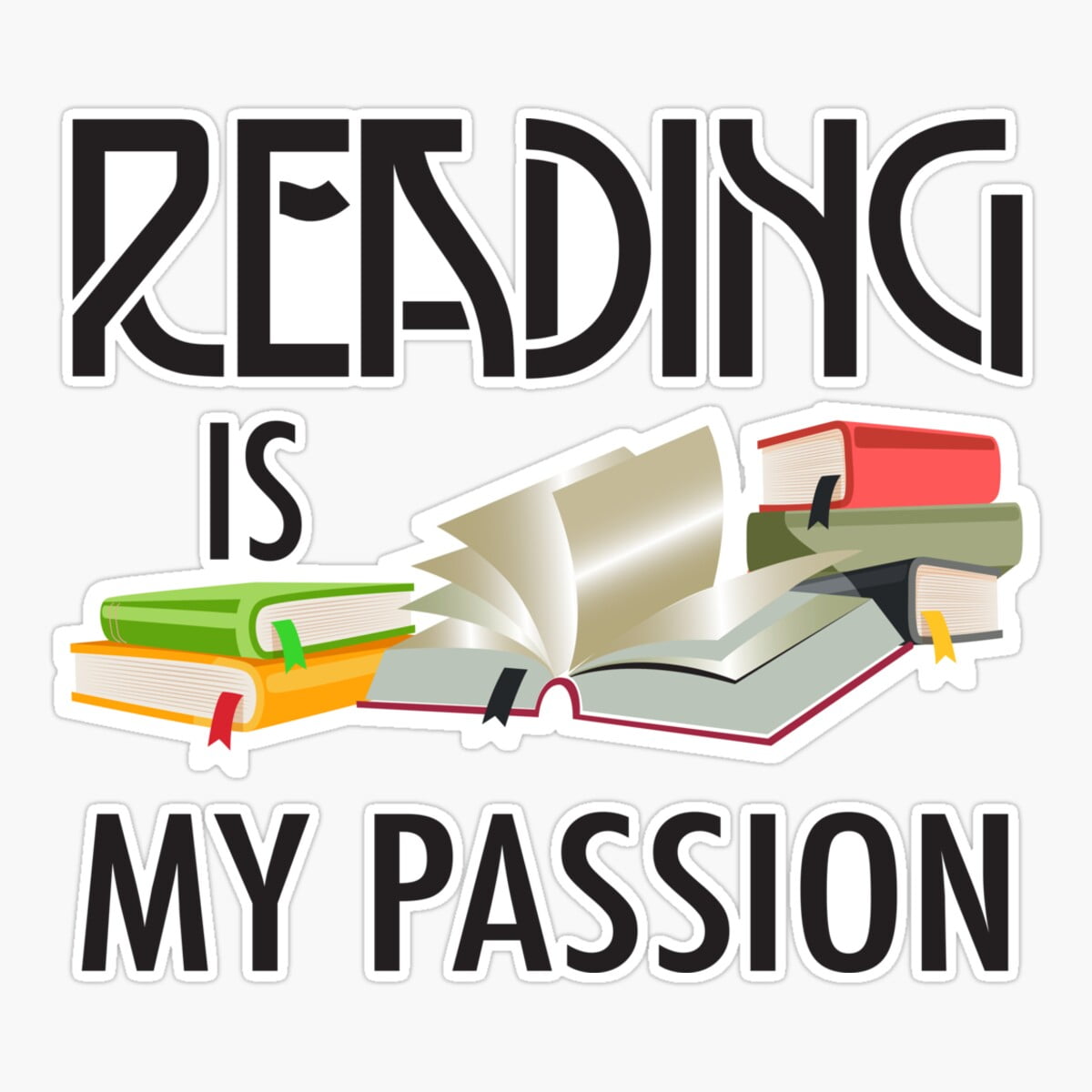 Maneki Reading Is My Pion Sticker, Phone Decal Water Bottle Stickers ...