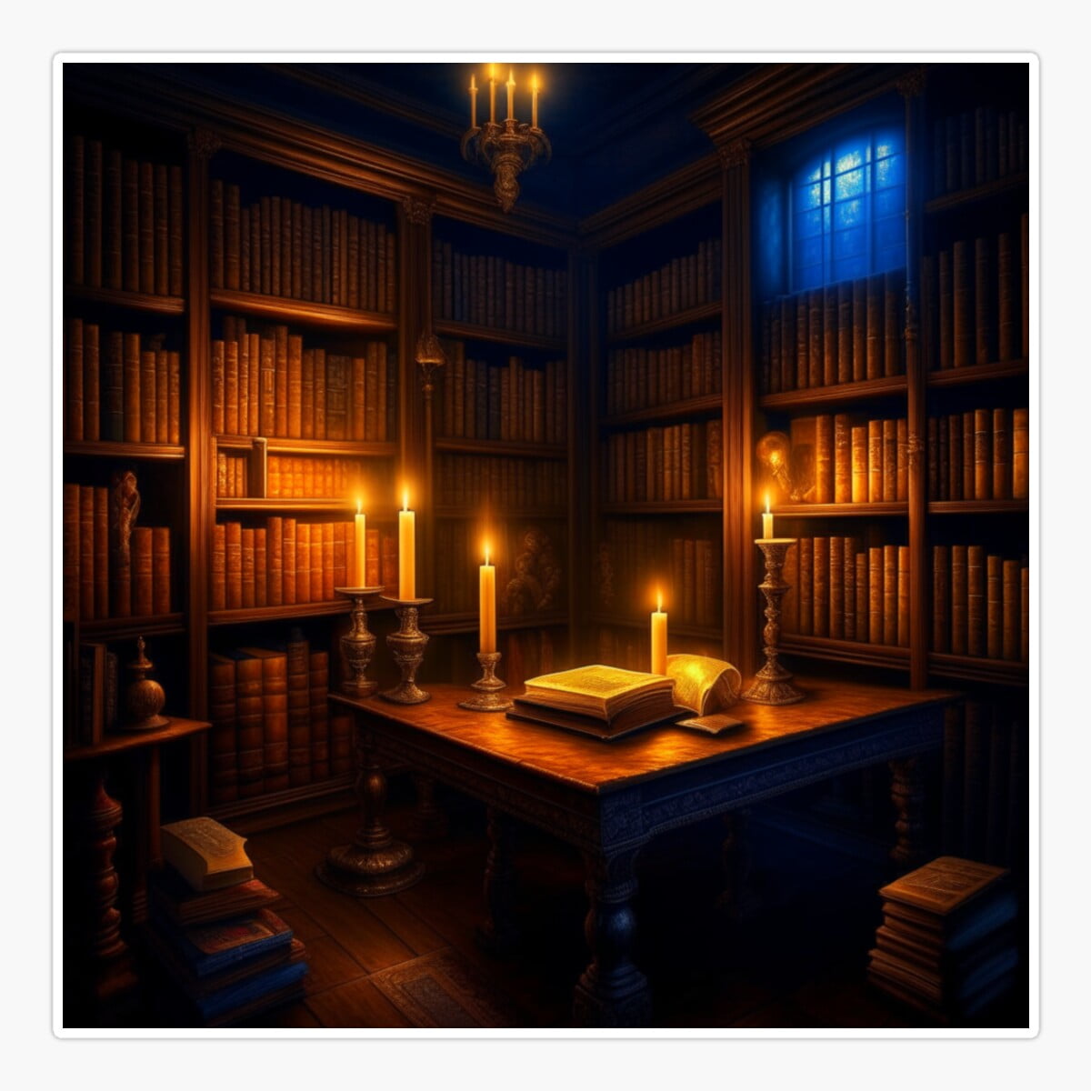 Maneki Reading Journal, Old Library Sticker, Phone Decal Water Bottle ...