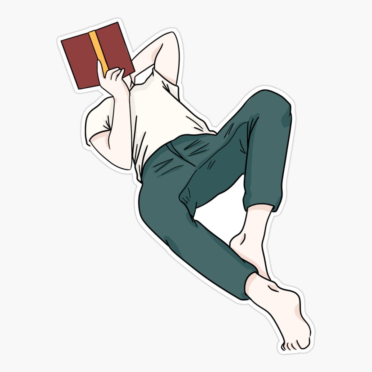 Maneki Reading Mode On - Guy Sticker, Phone Decal Water Bottle Stickers ...