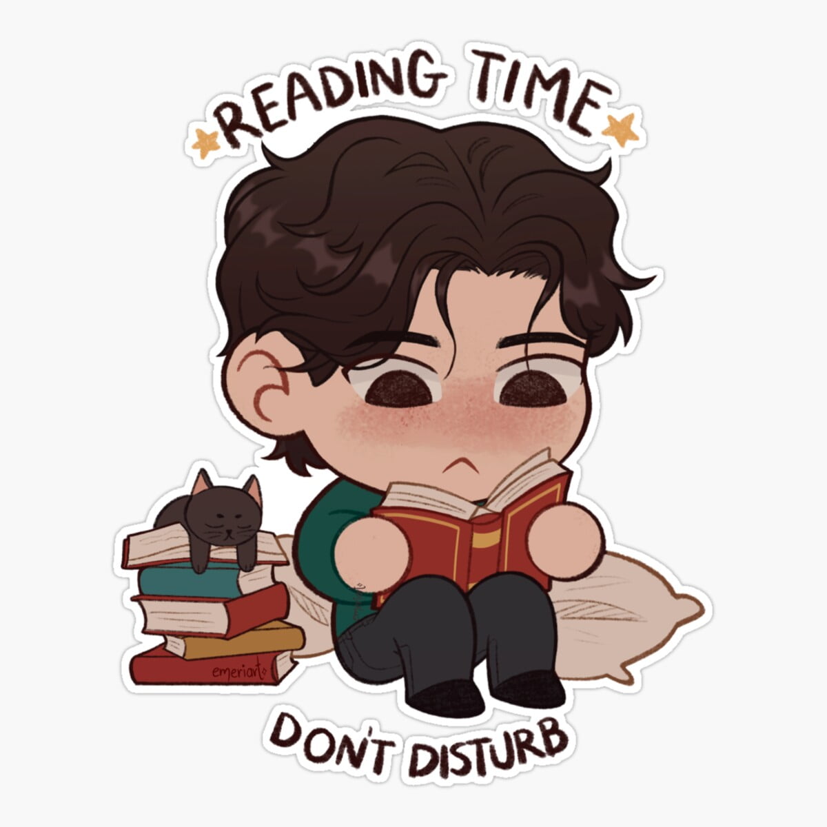 Maneki Reading Time - Reggie Sticker, Phone Decal Water Bottle Stickers ...