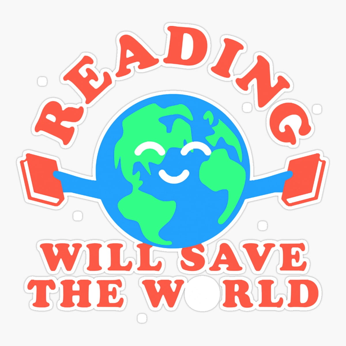 Maneki Reading Will Save The World Sticker, Phone Decal Water Bottle ...