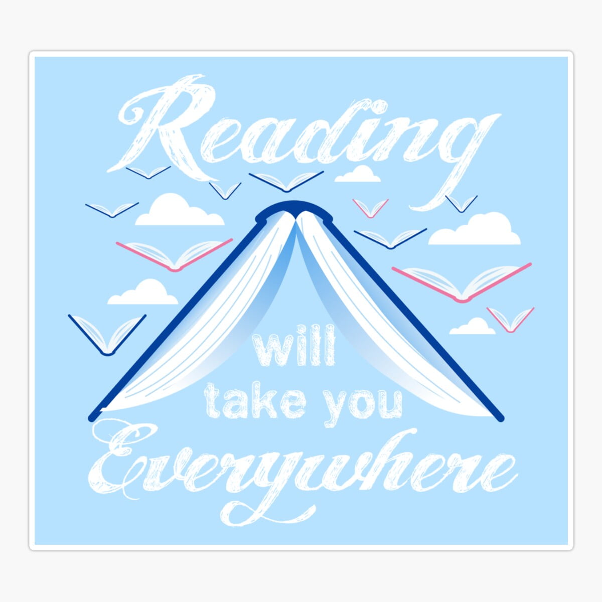 Maneki Reading Will Take You Everywhere Sticker, Phone Decal Water ...