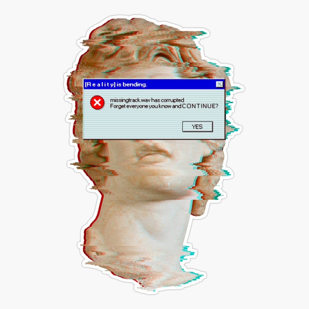 Maneki Reality Is Bending. Aesthetic Greek Statue With Error Popup ...