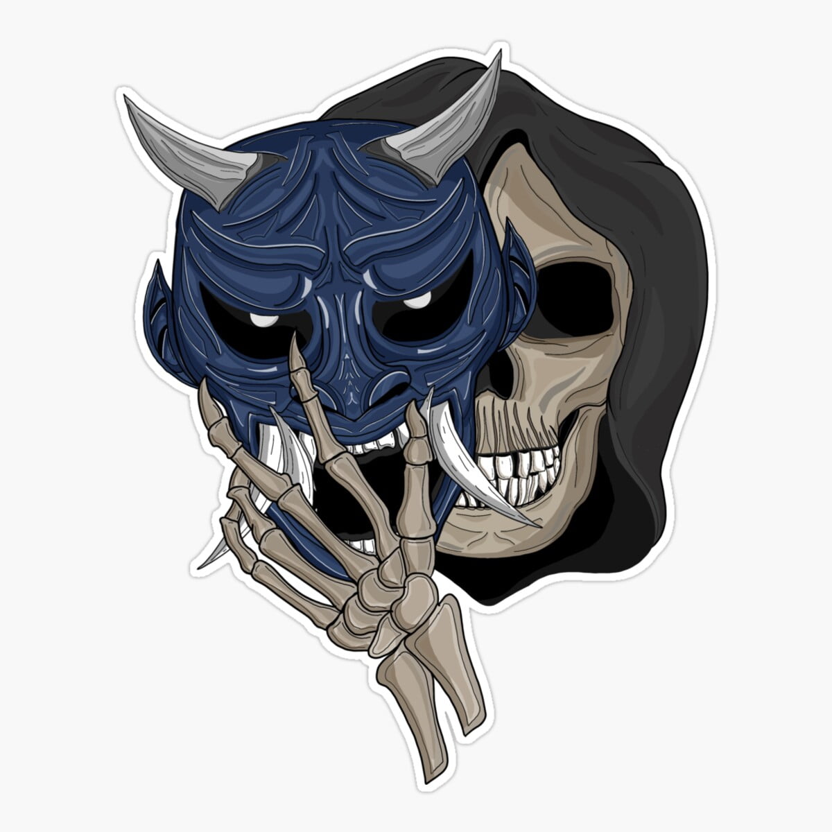 Maneki Reaper Mask Er, Phone Decal Water Bottle Stickers Car Decals ...