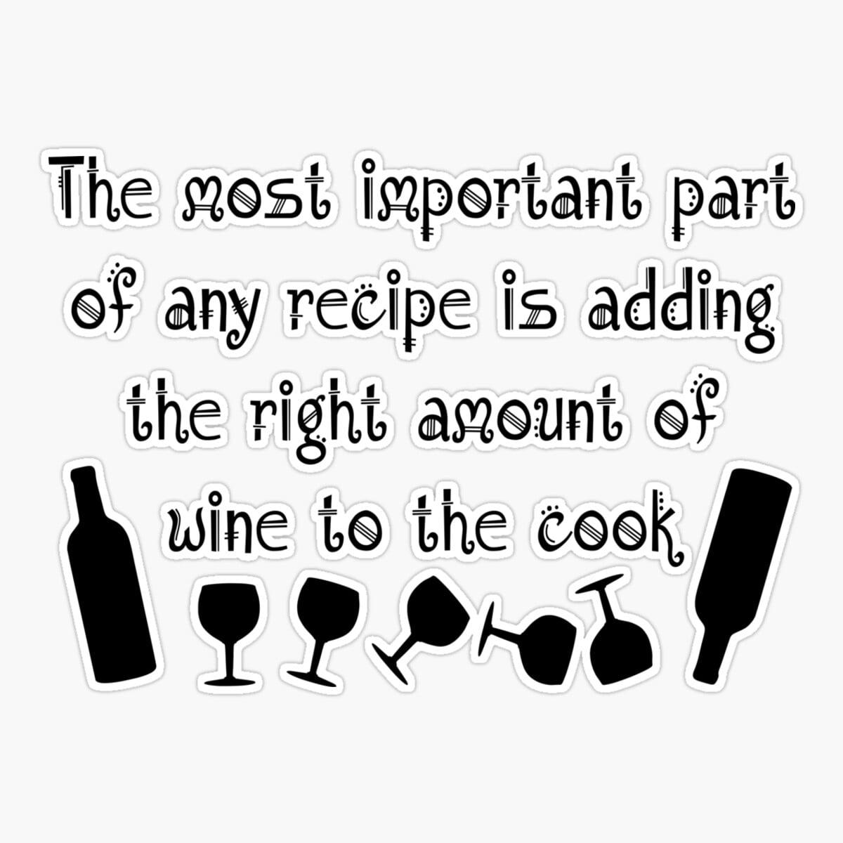 Maneki Recipe Add Wine To Cook Lighter Version Sticker, Phone Decal ...