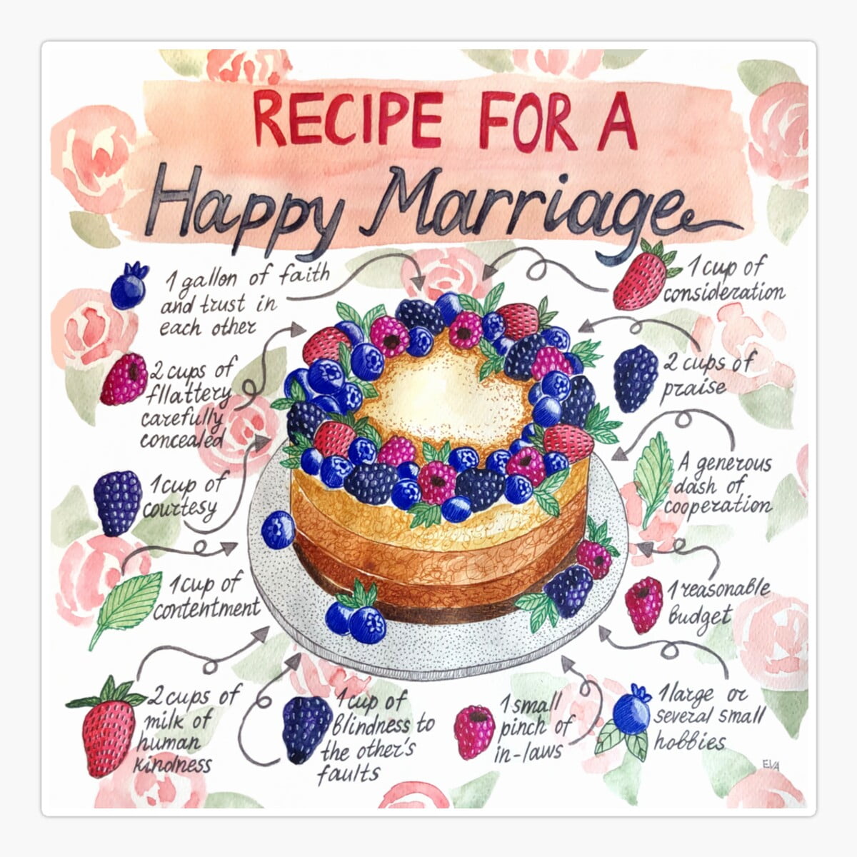 Maneki Recipe Or A Happy Marriage Sticker, Phone Decal Water Bottle ...