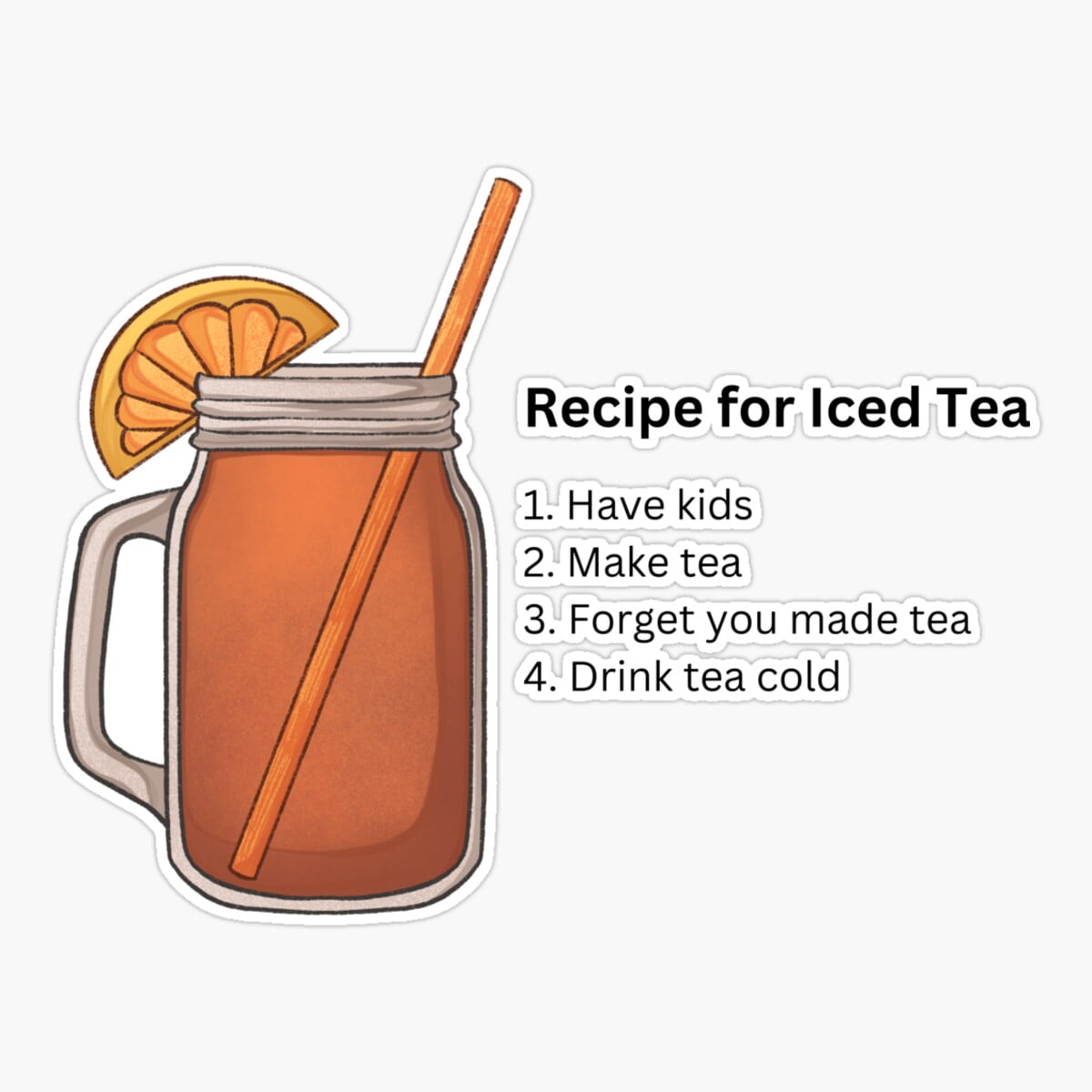 Maneki Recipe Or Iced Tea Sticker, Phone Decal Water Bottle Stickers ...