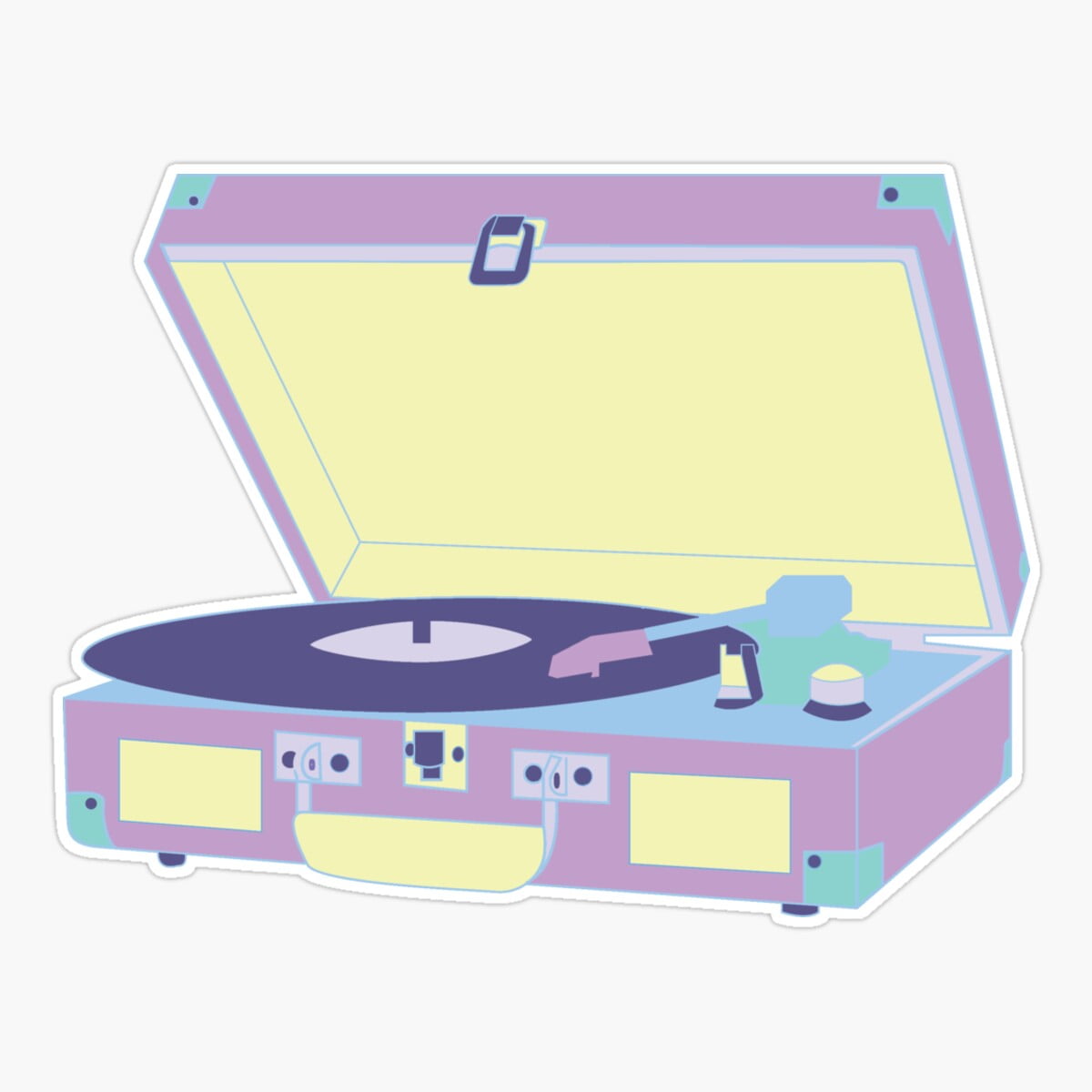 Maneki Record Player Sticker, Phone Decal Water Bottle Stickers Car ...