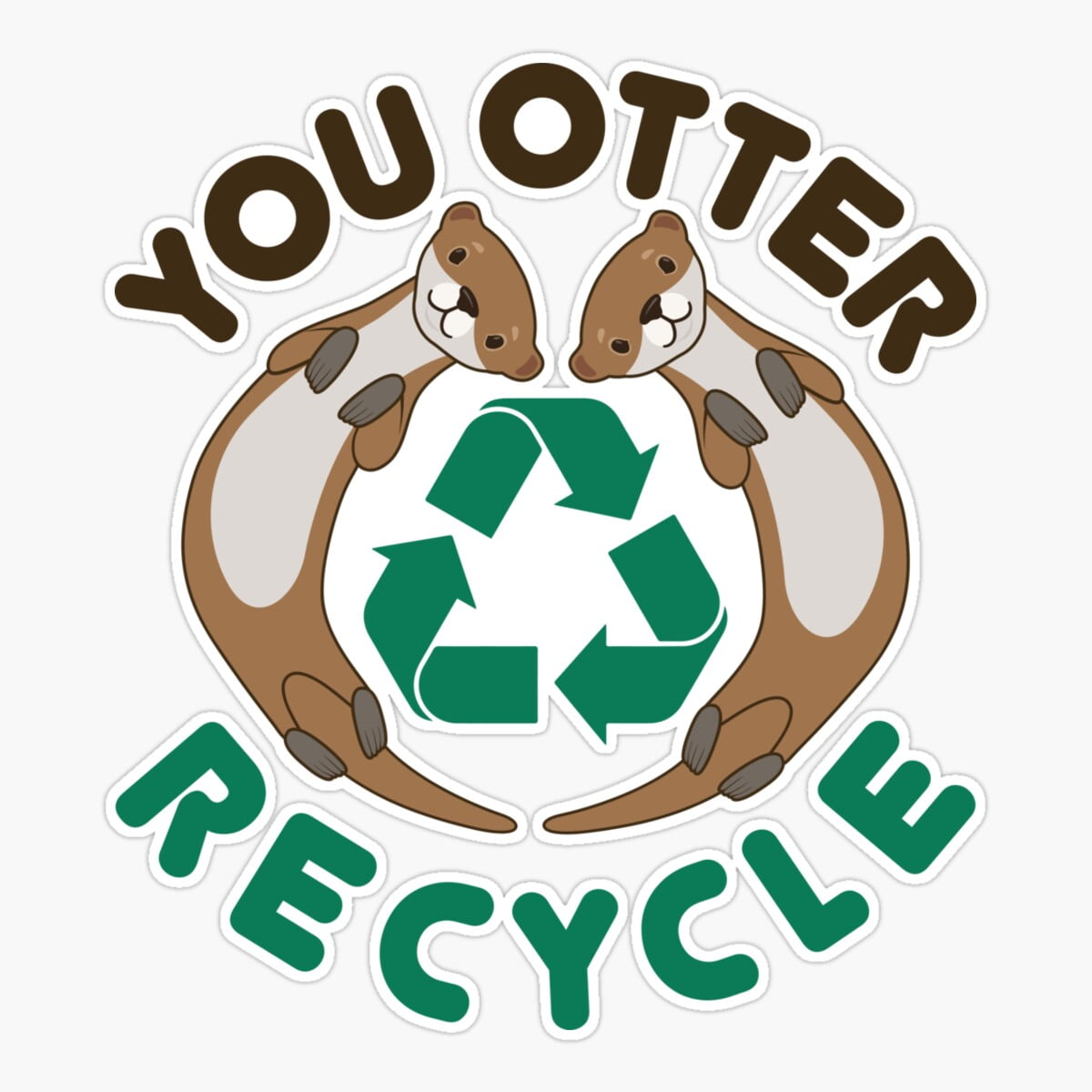 Maneki Recycling Environment You Otter Recycle Er, Phone Decal Water ...