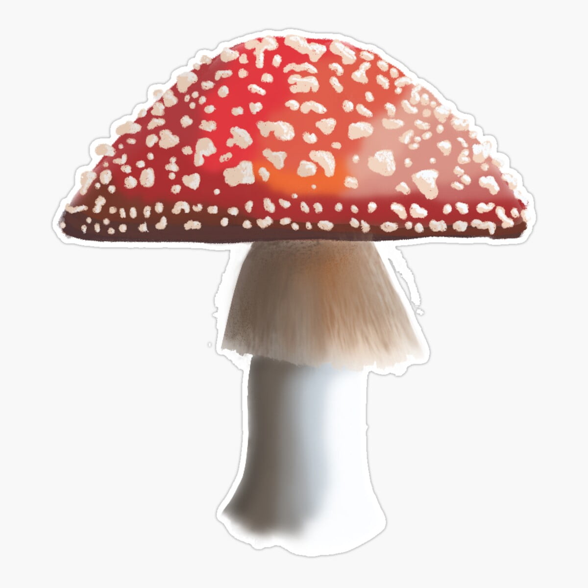 Maneki Red Cottagecore Cute Magical Mushroom Sticker, Phone Decal Water ...